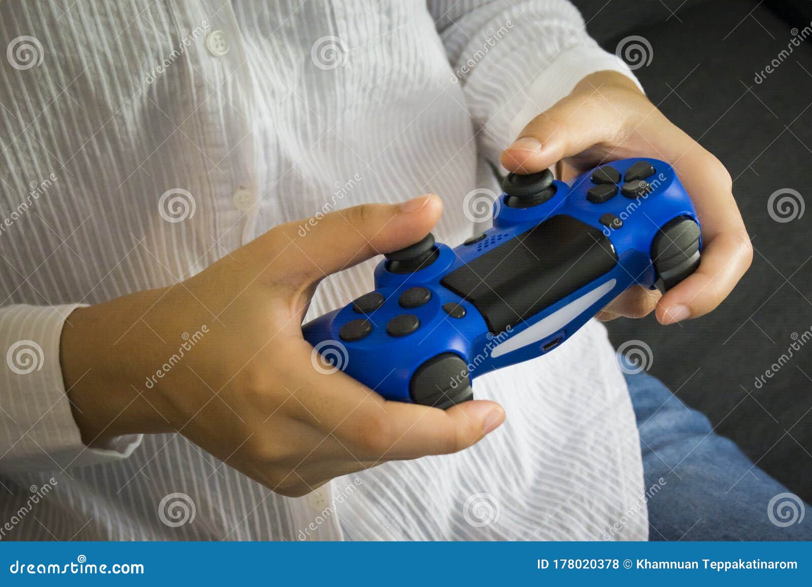 A Hand that Held Joystick Controller Was Playing a Video Game Stock ...