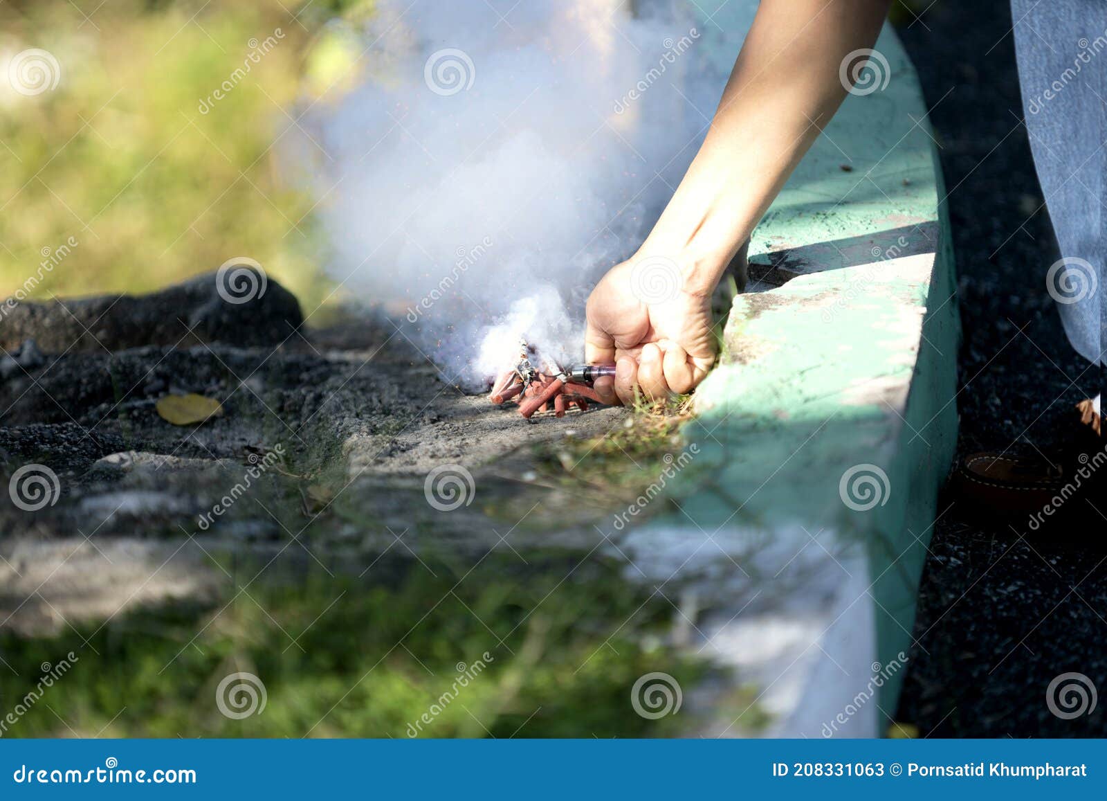 Hand Held Lighter for Set Off Firecrackers Stock Image - Image of ...