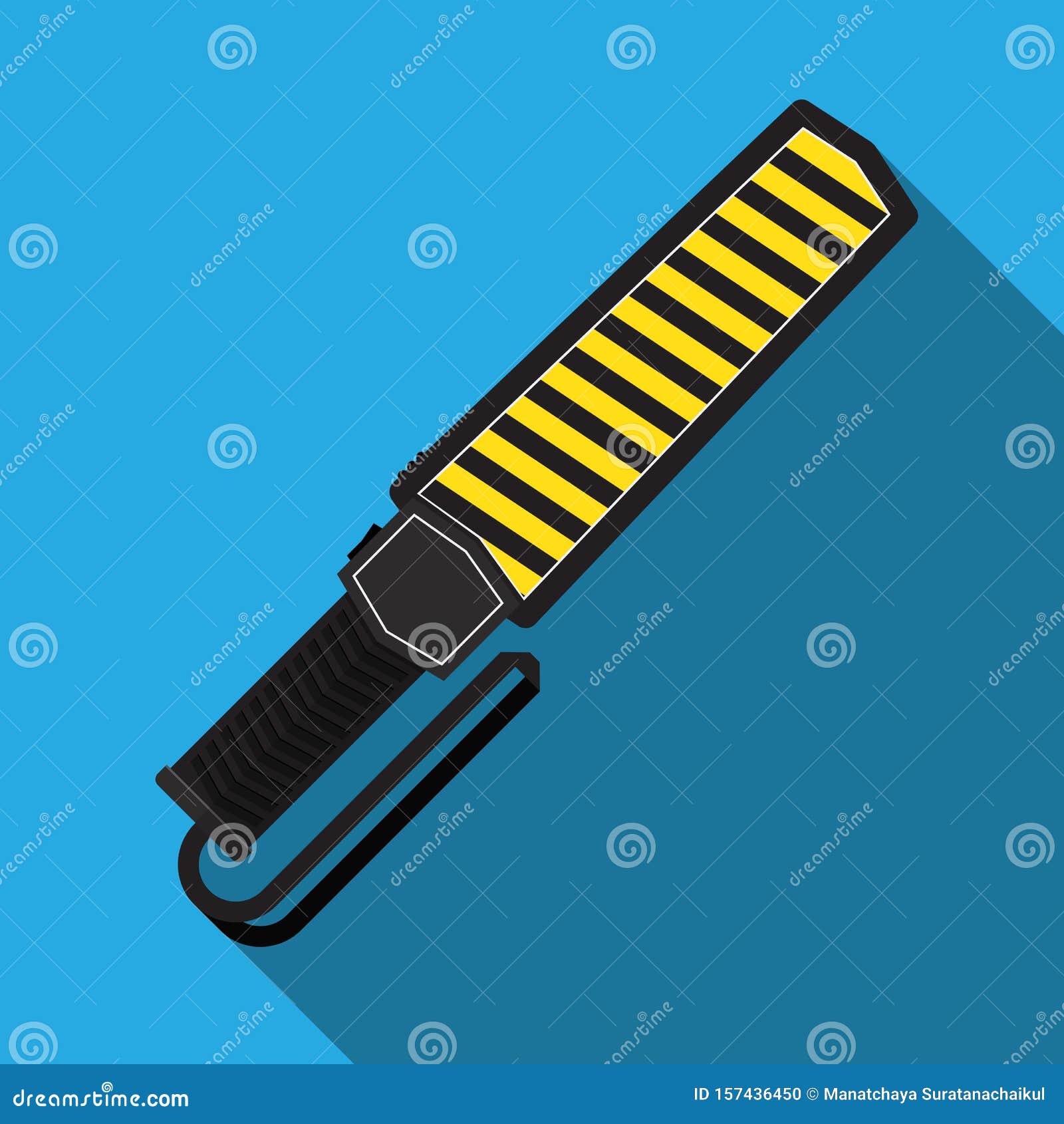 Hand held metal detector. stock illustration. Illustration of check ...