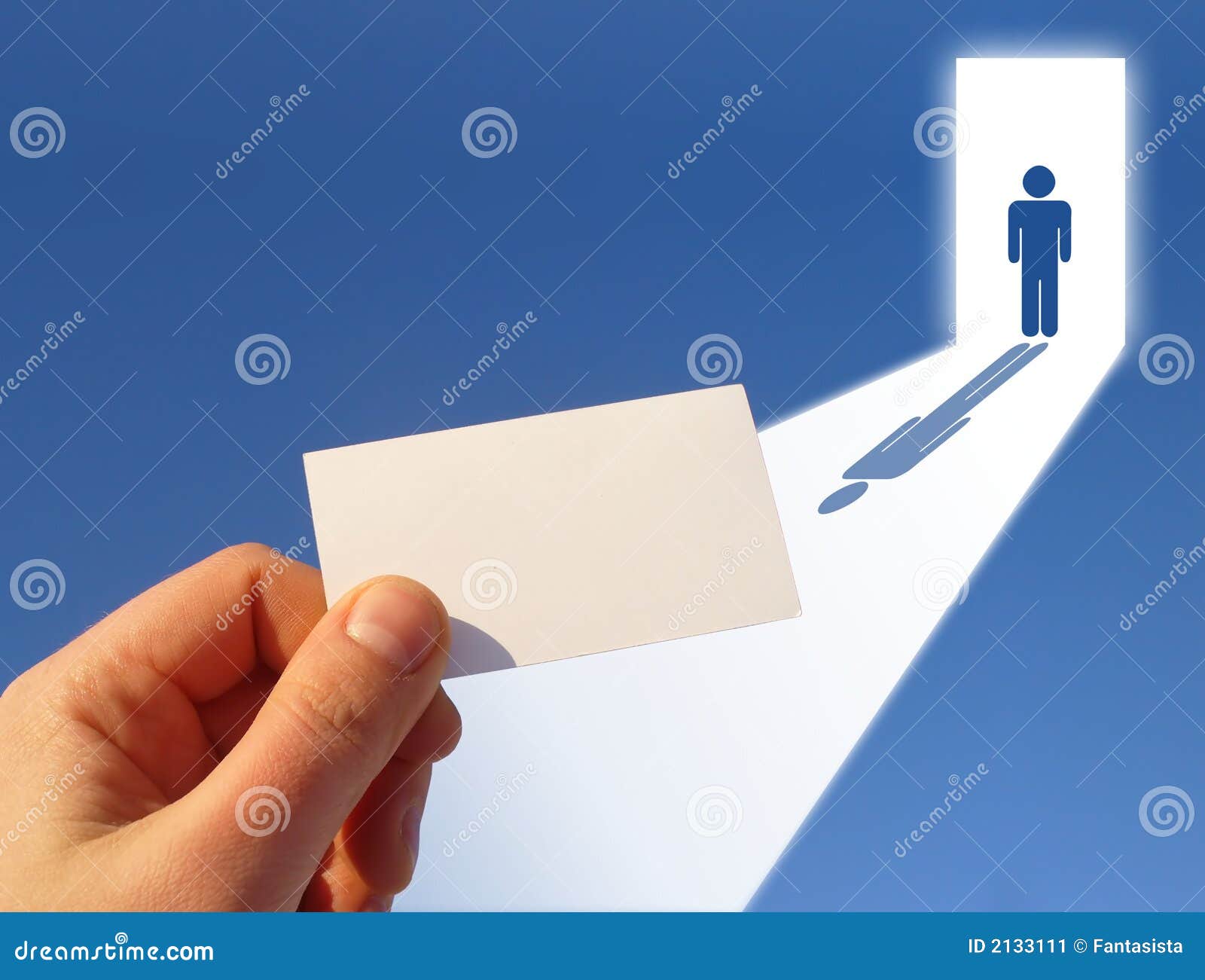 Hand-held Note and Silhouetted Figure Stock Illustration - Illustration ...