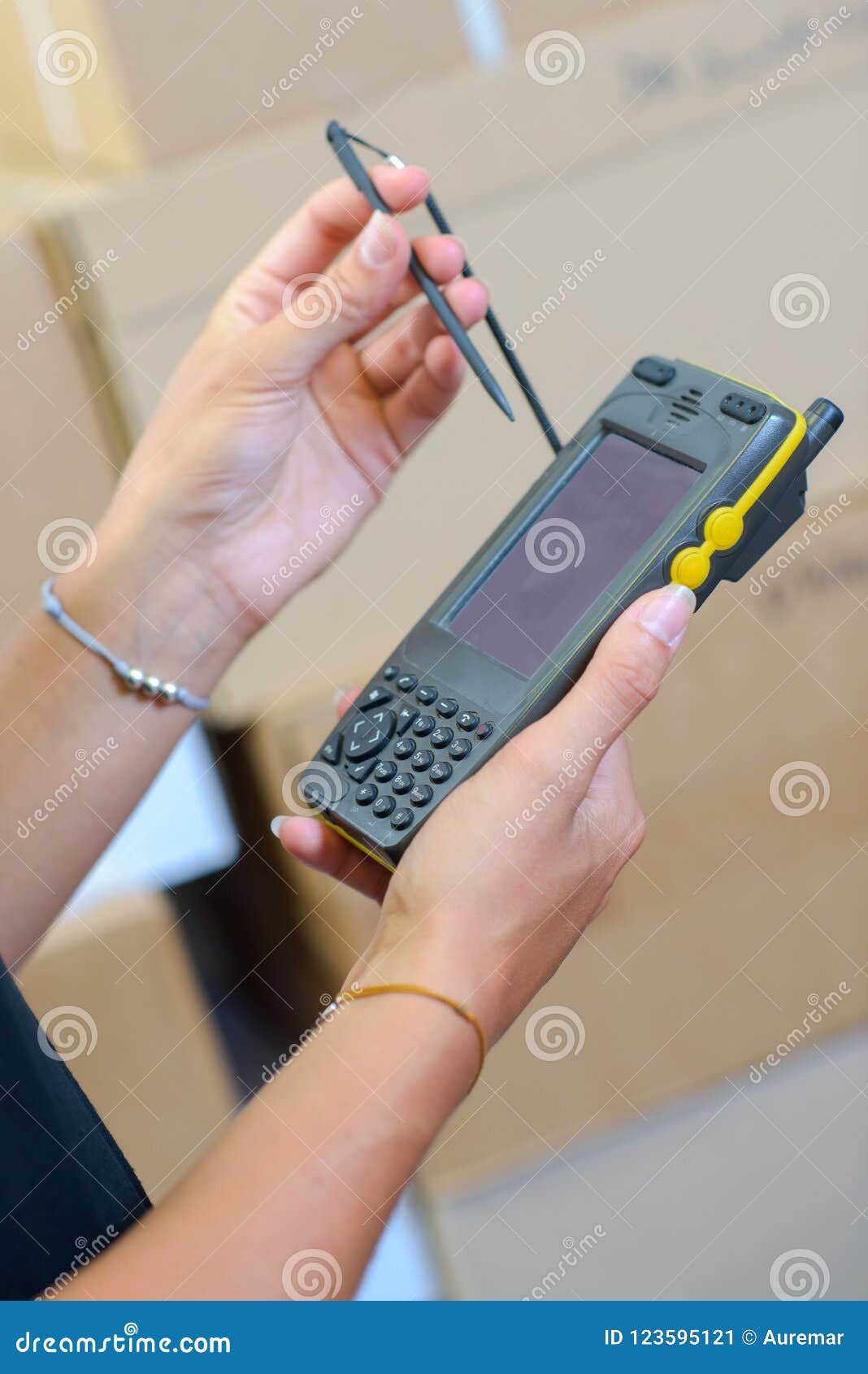 Hand held ordering machine stock image. Image of internet - 123595121