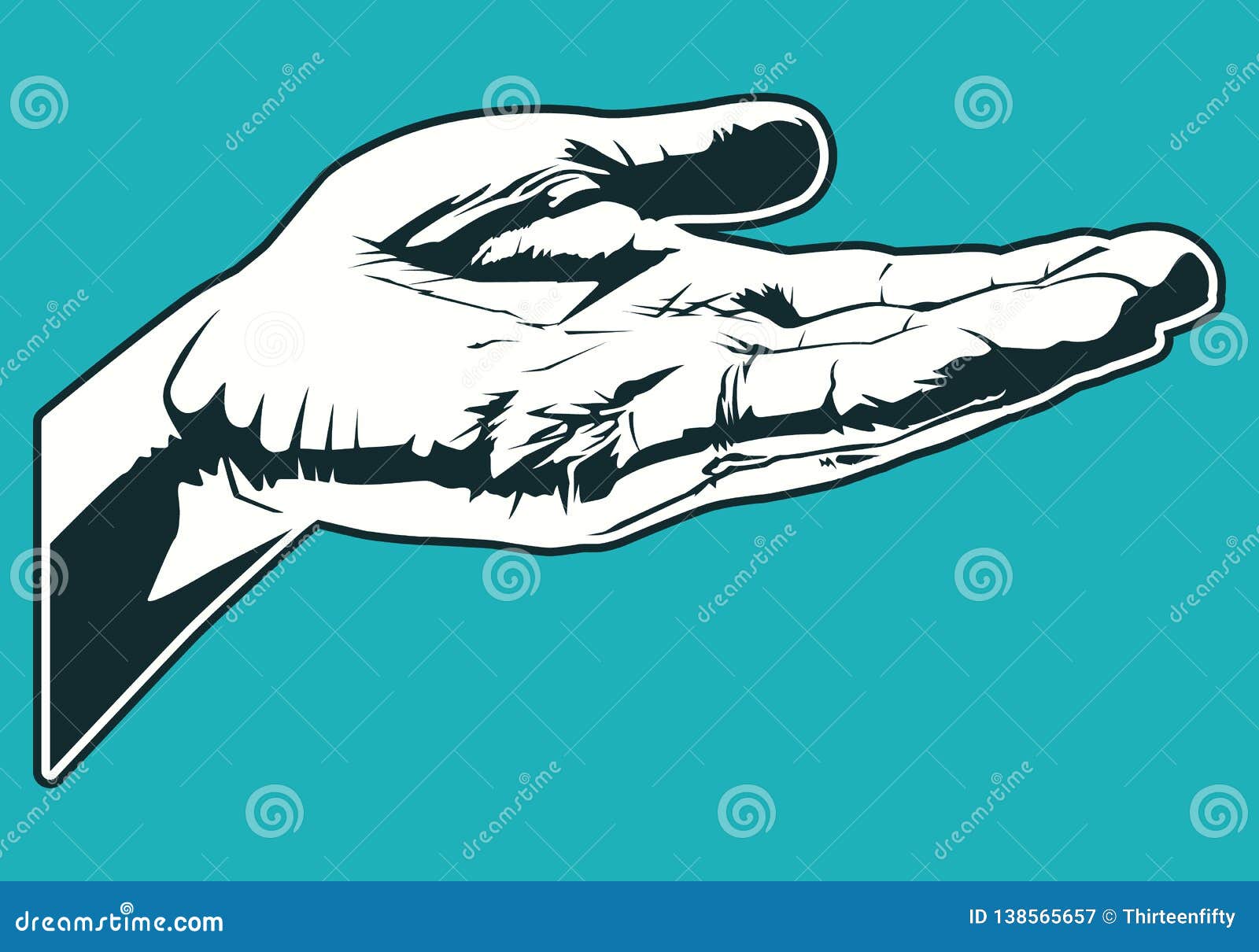 Hand Held Out Vector Illustration Graphic Stock Vector - Illustration ...