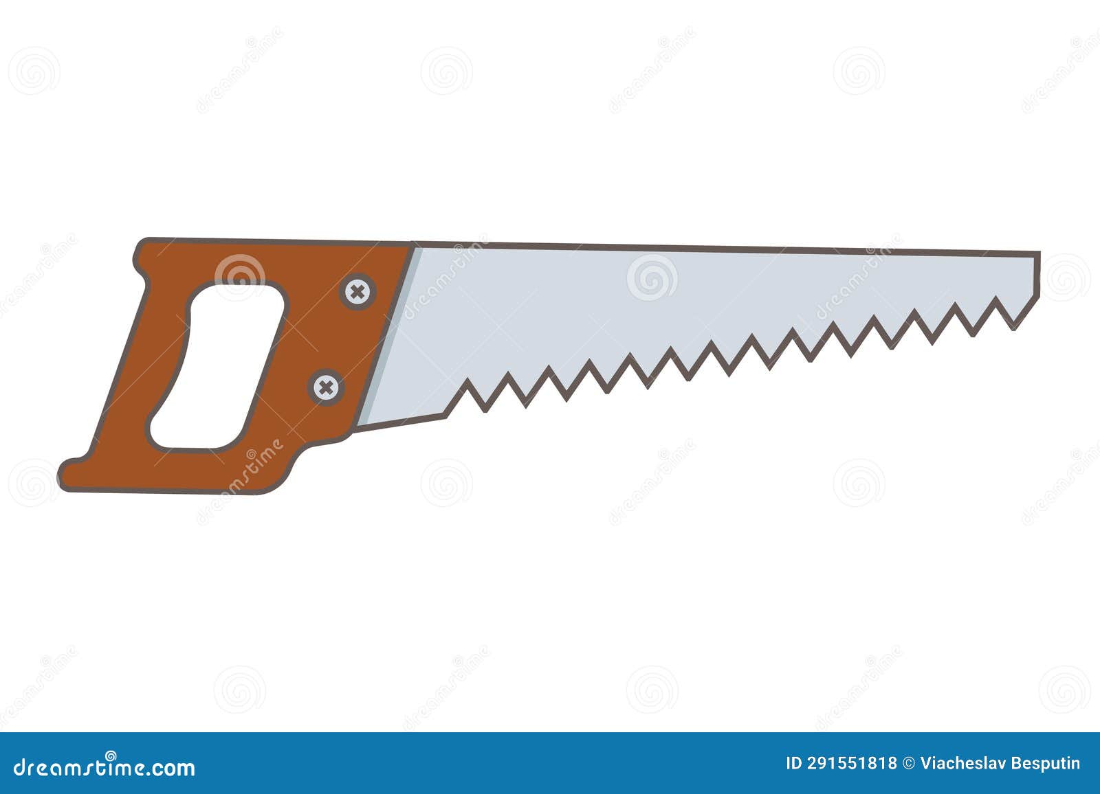 Hand-held Sharp Saw for Sawing Wood. Stock Illustration - Illustration ...