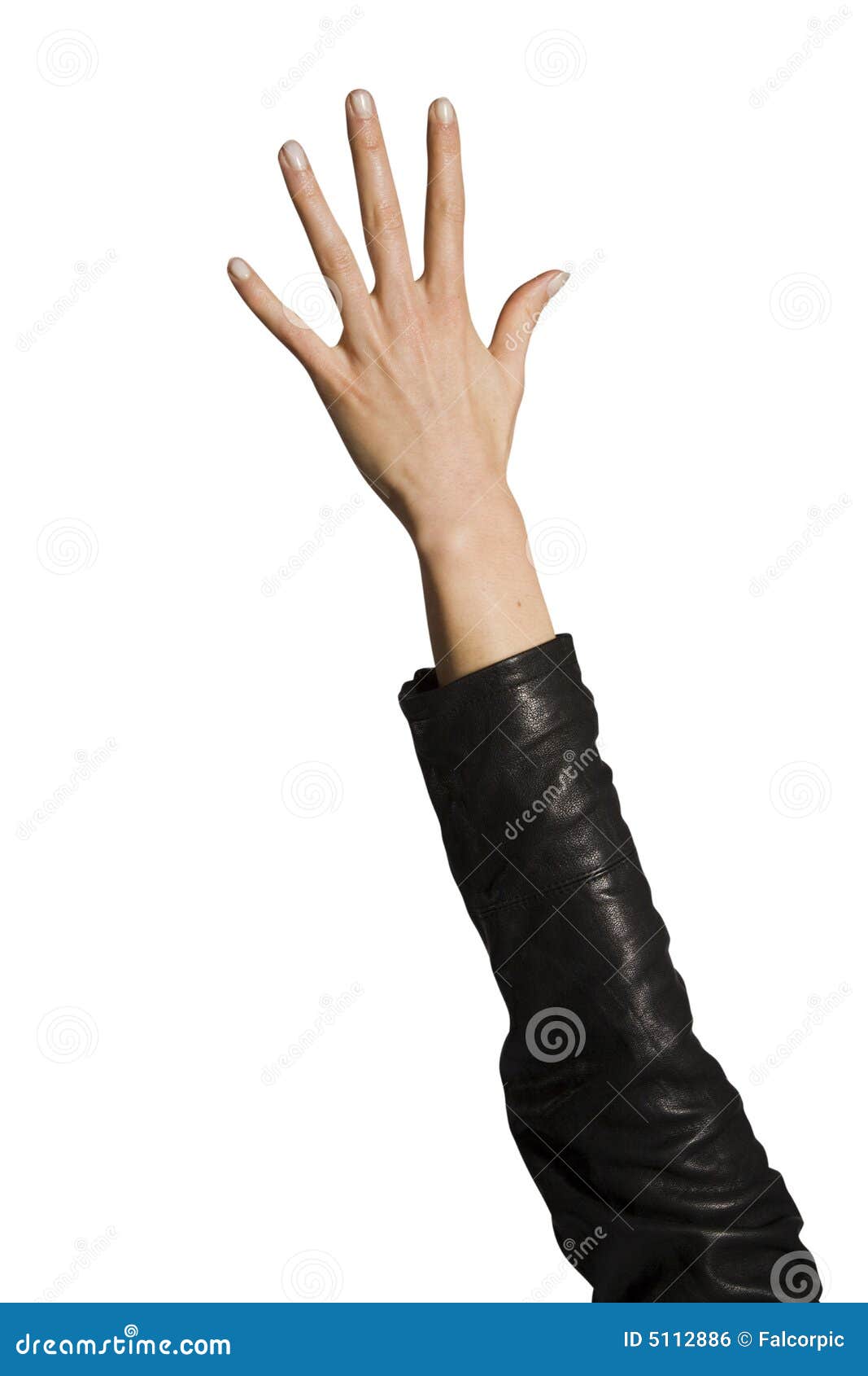 Hand held up stock photo. Image of single, glove, hand - 5112886