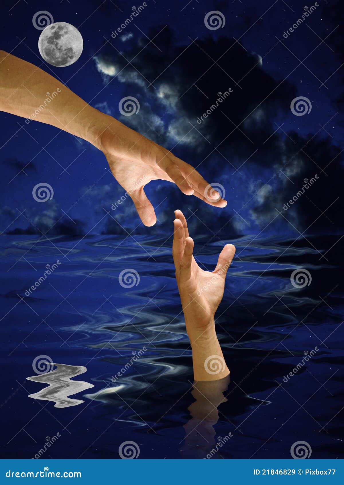 Hand Help Other Who Drowned in the Water Stock Image - Image of donate ...