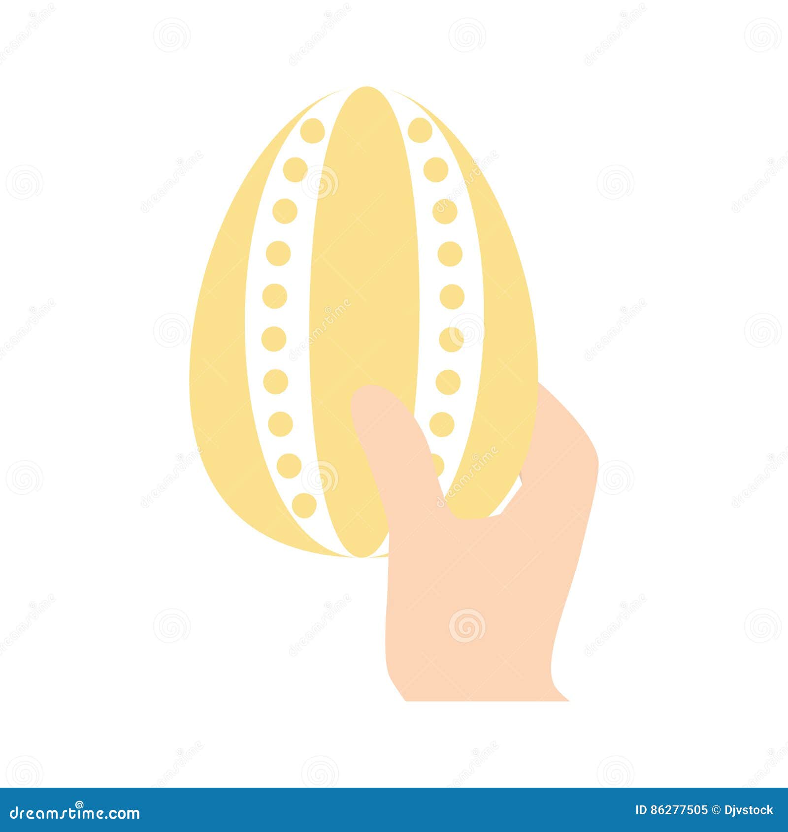 Hand hing easter egg stock illustration. Illustration of yellow - 86277505