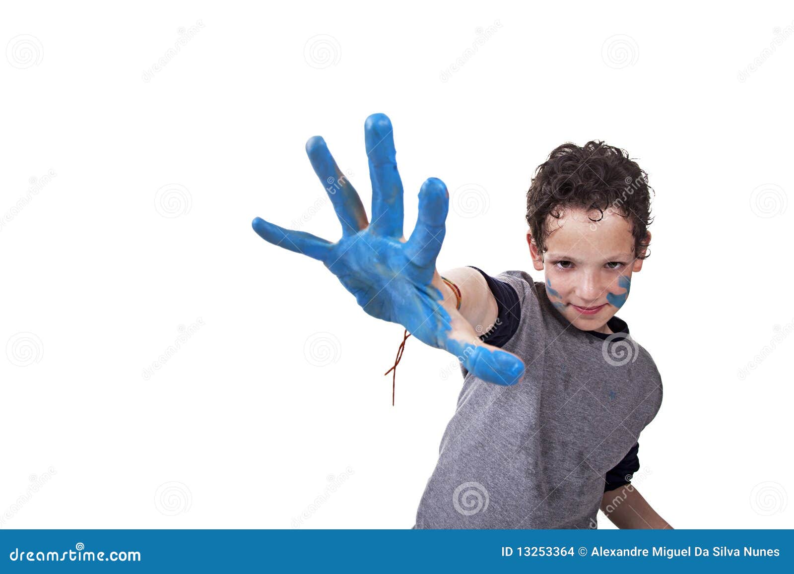 Hand Hint of Blue, with the Kid Blurred Stock Photo - Image of funny ...