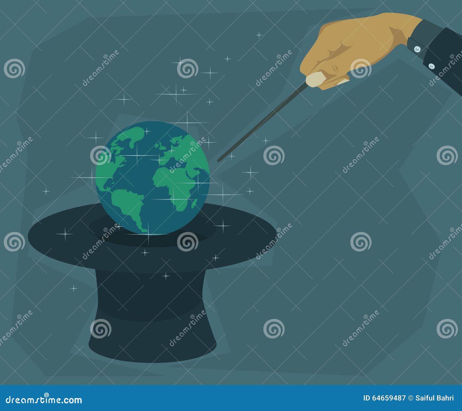 Hand with His Cane Bewitching World Stock Vector - Illustration of ...