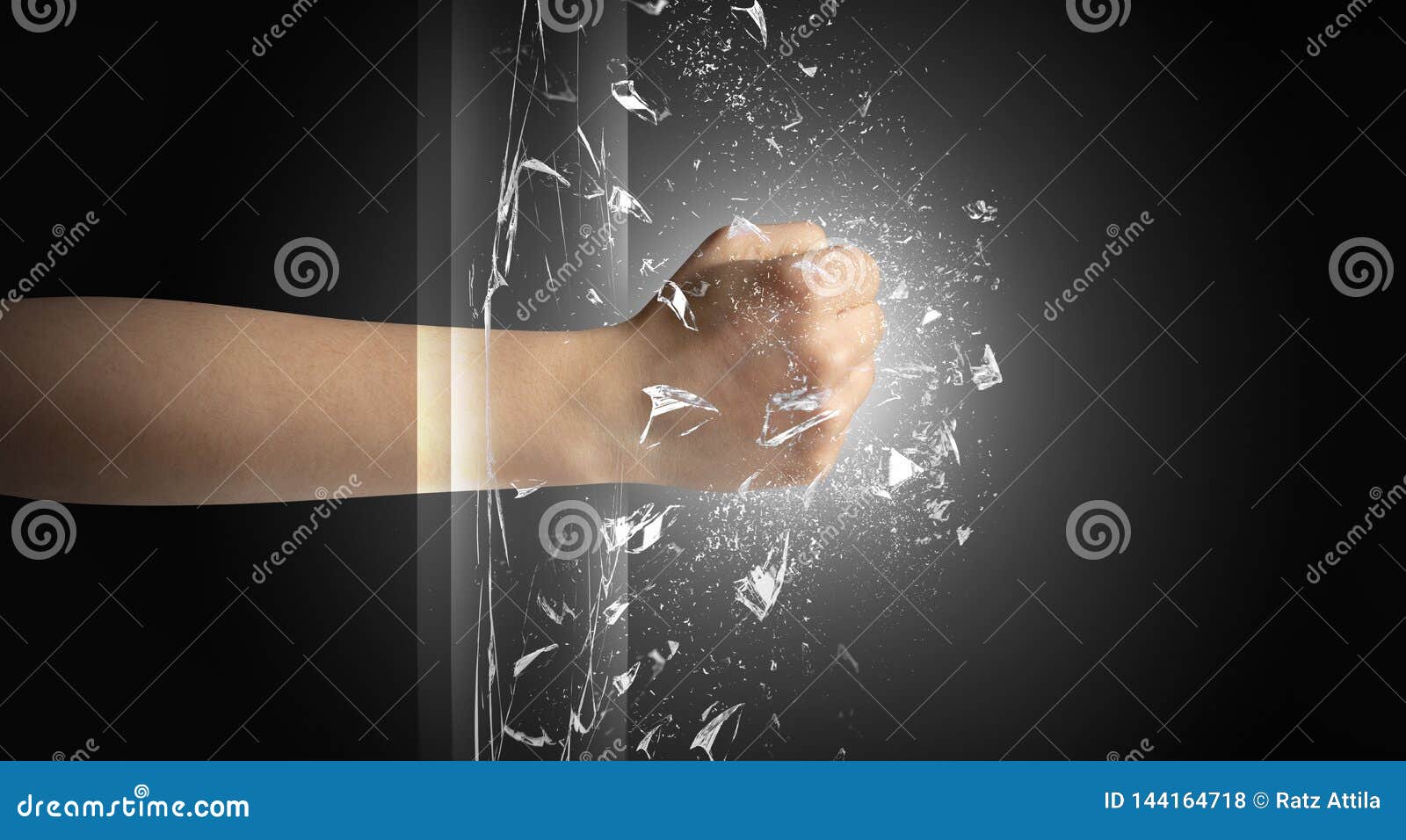 Hand Hits Intense and Breaks Glasses Stock Photo - Image of businessman ...