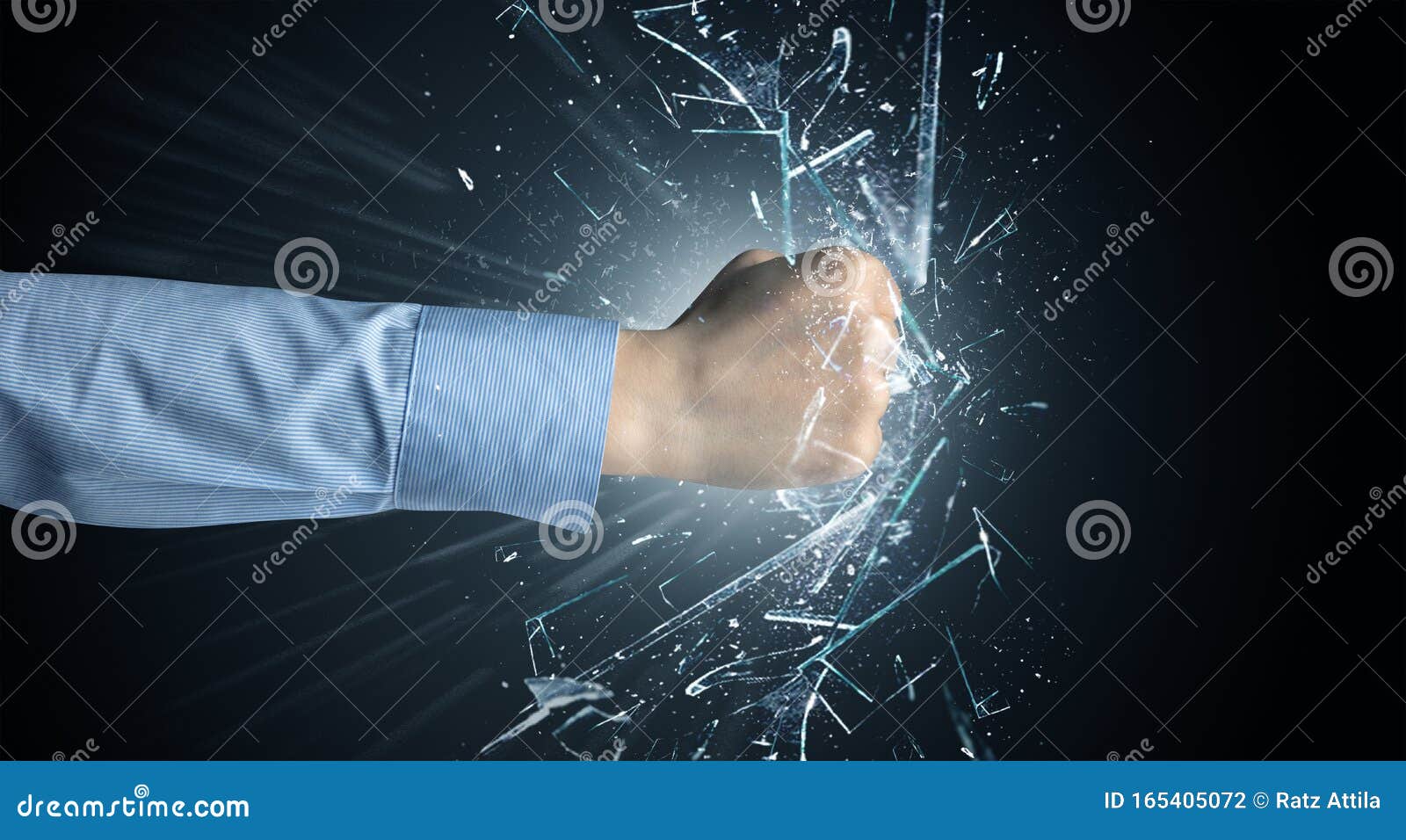 Hand Hits Intense and Breaks Glasses Stock Photo - Image of destroy ...