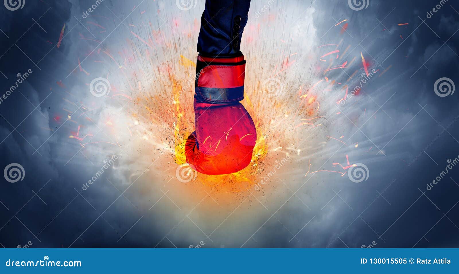 Hand Hits Intense and Makes Fire Stock Image - Image of marketing ...