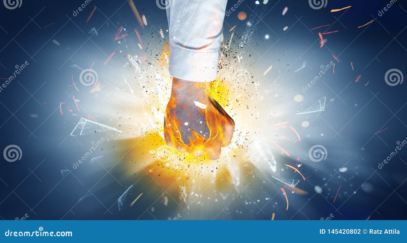 Hand Hits Intense and the Space Explodes Stock Photo - Image of dismiss ...