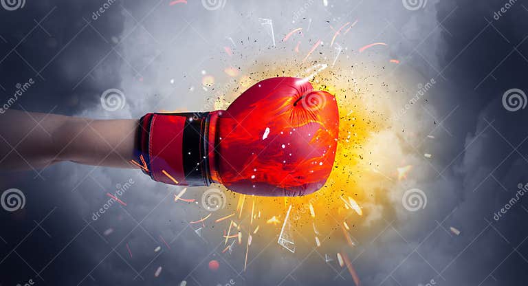 Hand Hits Intense and the Space Explodes Stock Photo - Image of ...