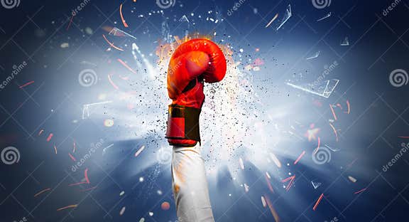 Hand Hits Intense and the Space Explodes Stock Image - Image of punch ...