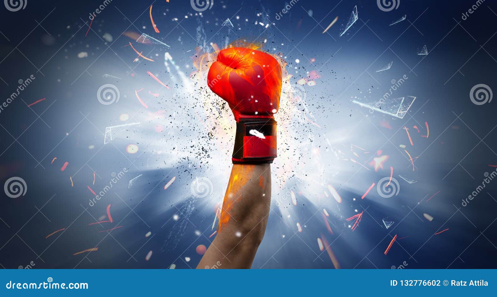 Hand Hits Intense and the Space Explodes Stock Photo - Image of beat ...