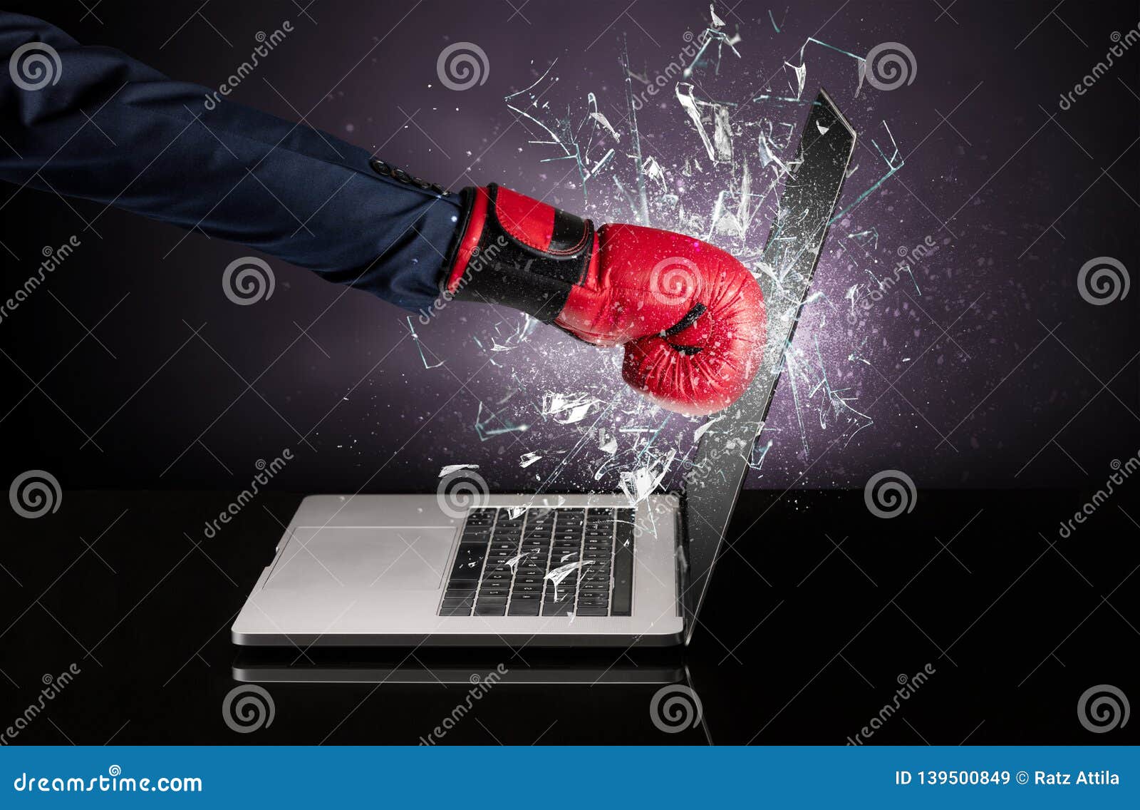 Hand Hitting Laptop Screen Screen Stock Image - Image of elegant, loss ...