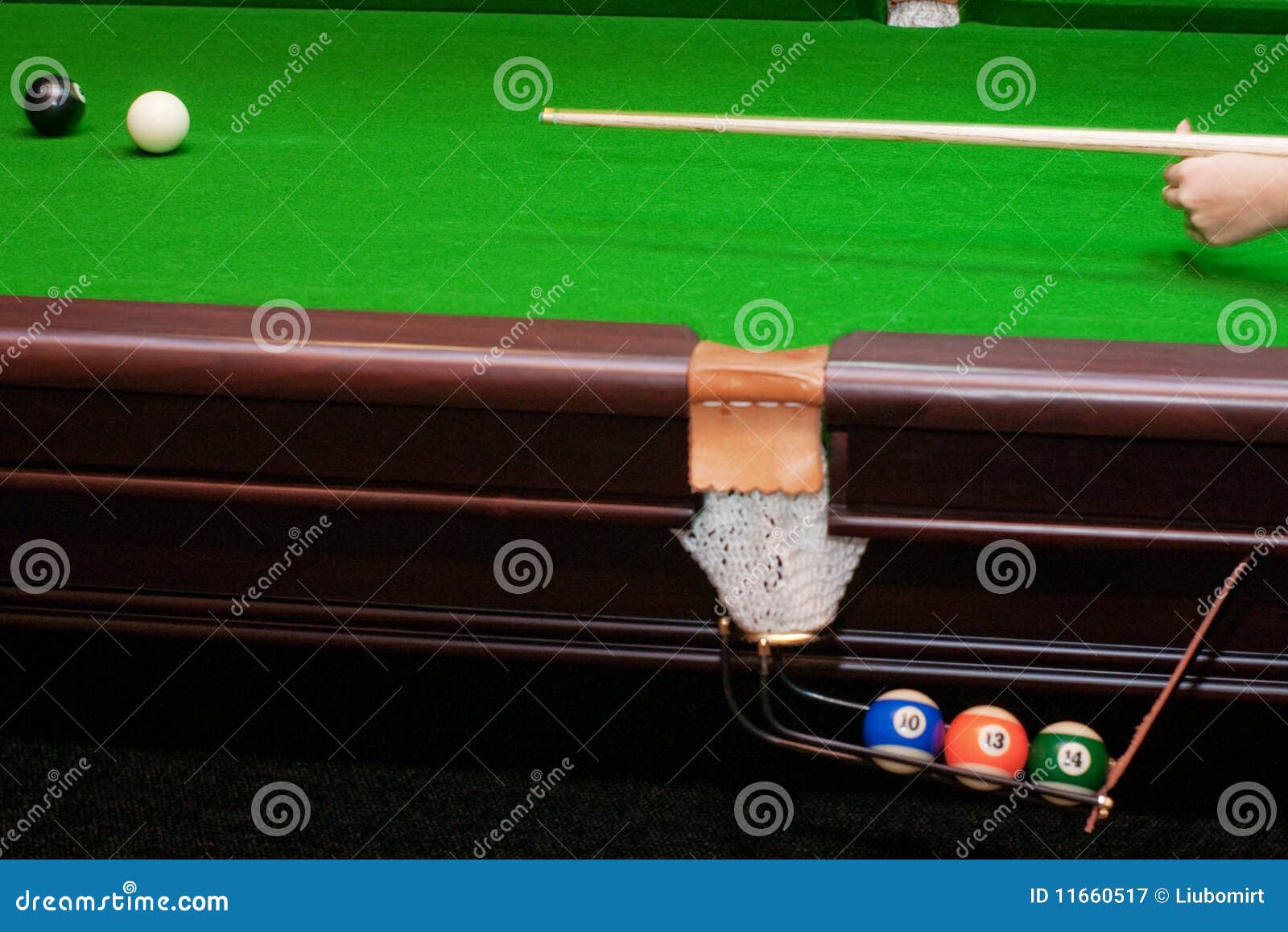 Hand Hitting White Ball with Cue Stock Image - Image of concentration ...