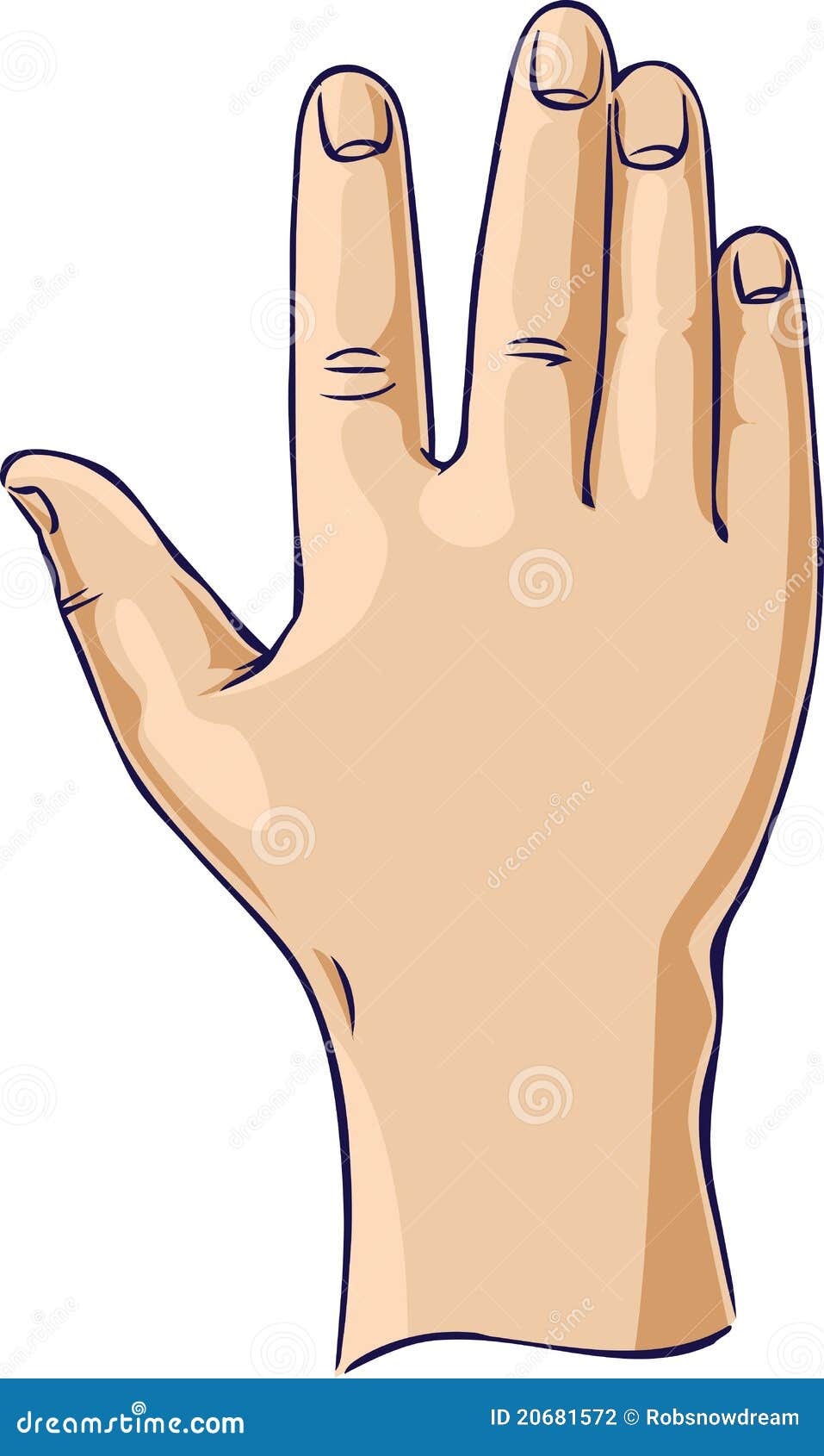 Hand Hob in Eine Geöffnete Handgeste an Vektor Abbildung - Illustration ...