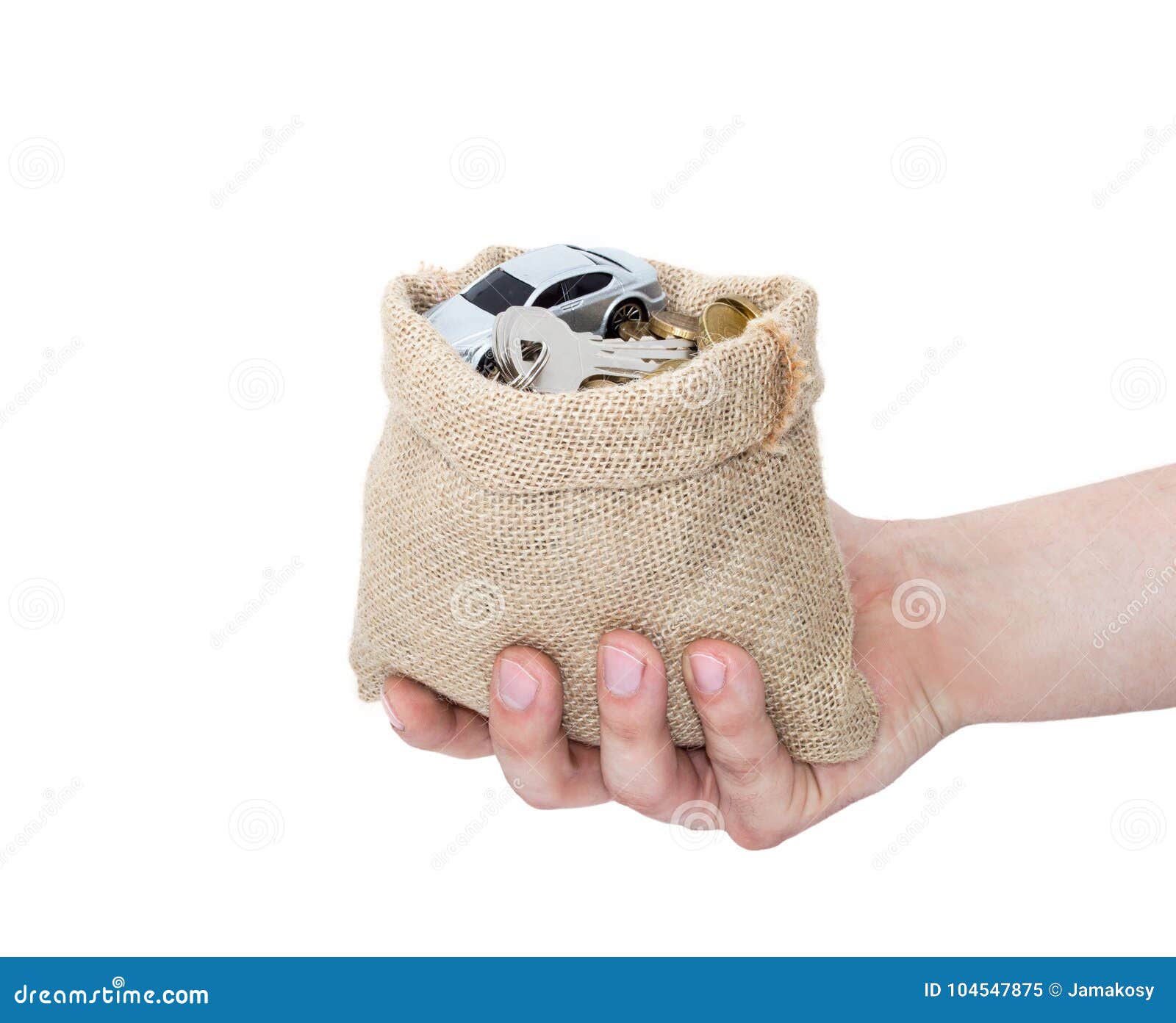 A hand hold bag from stock image. Image of deal, coin - 104547875