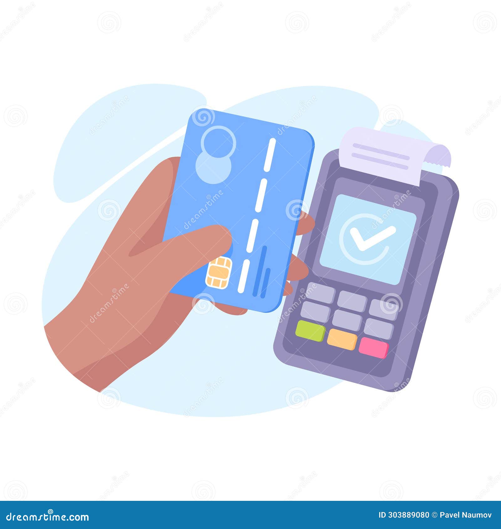 Hand Hold Bank Plastic Card Pay Via Terminal Vector Illustration Stock ...
