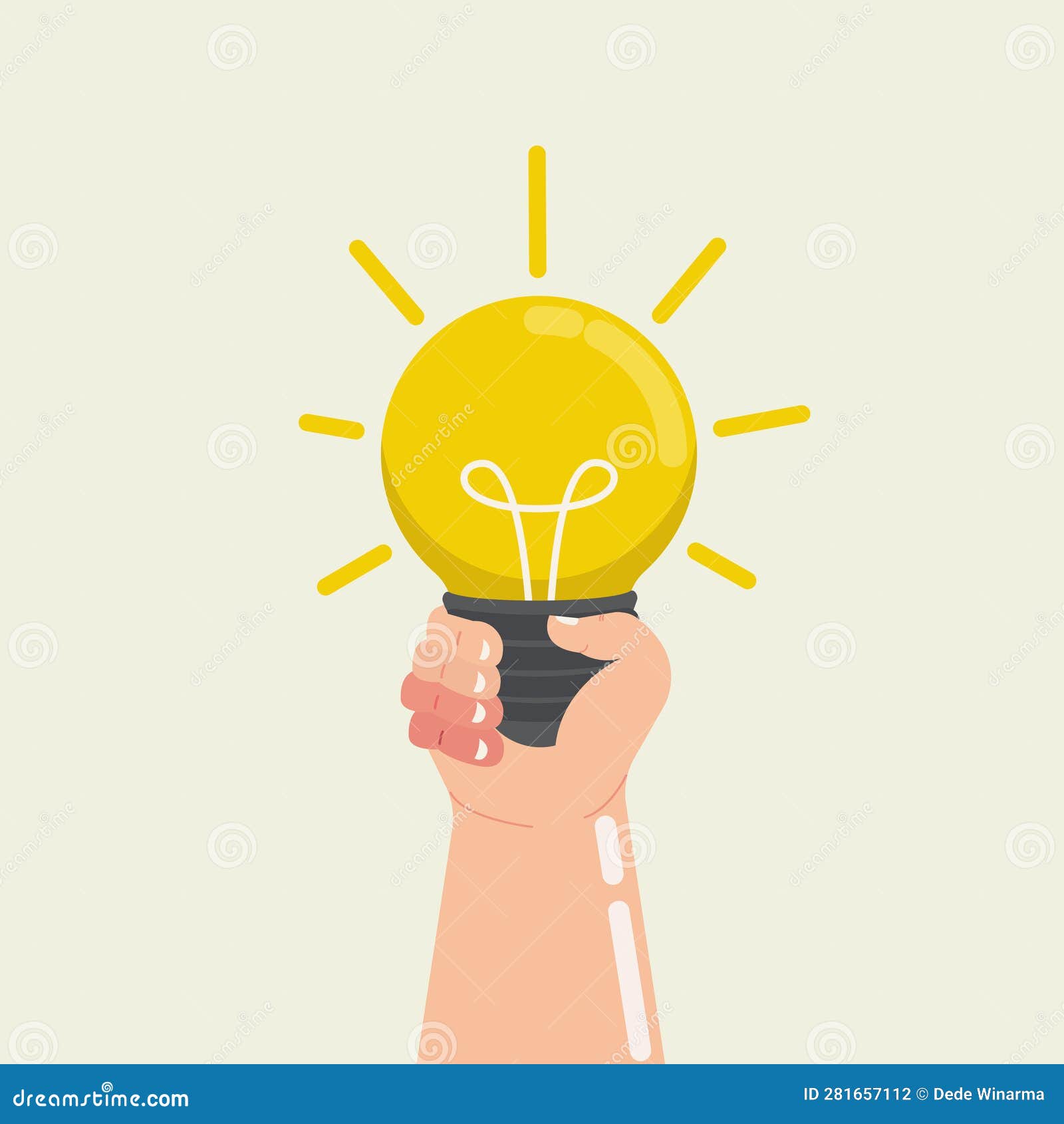 Hand Hold Bright Light Bulb. Getting Brilliant Idea, Creative Ideas ...