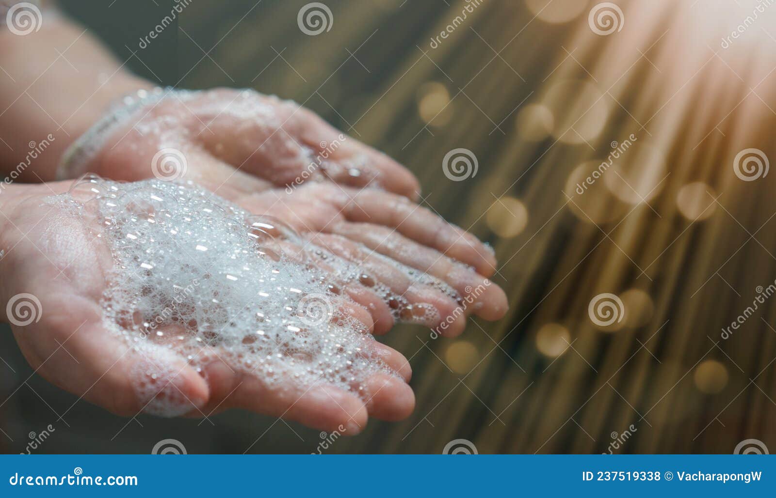 Hand Hold Bubbles in Palm with Light Stock Photo - Image of hand ...