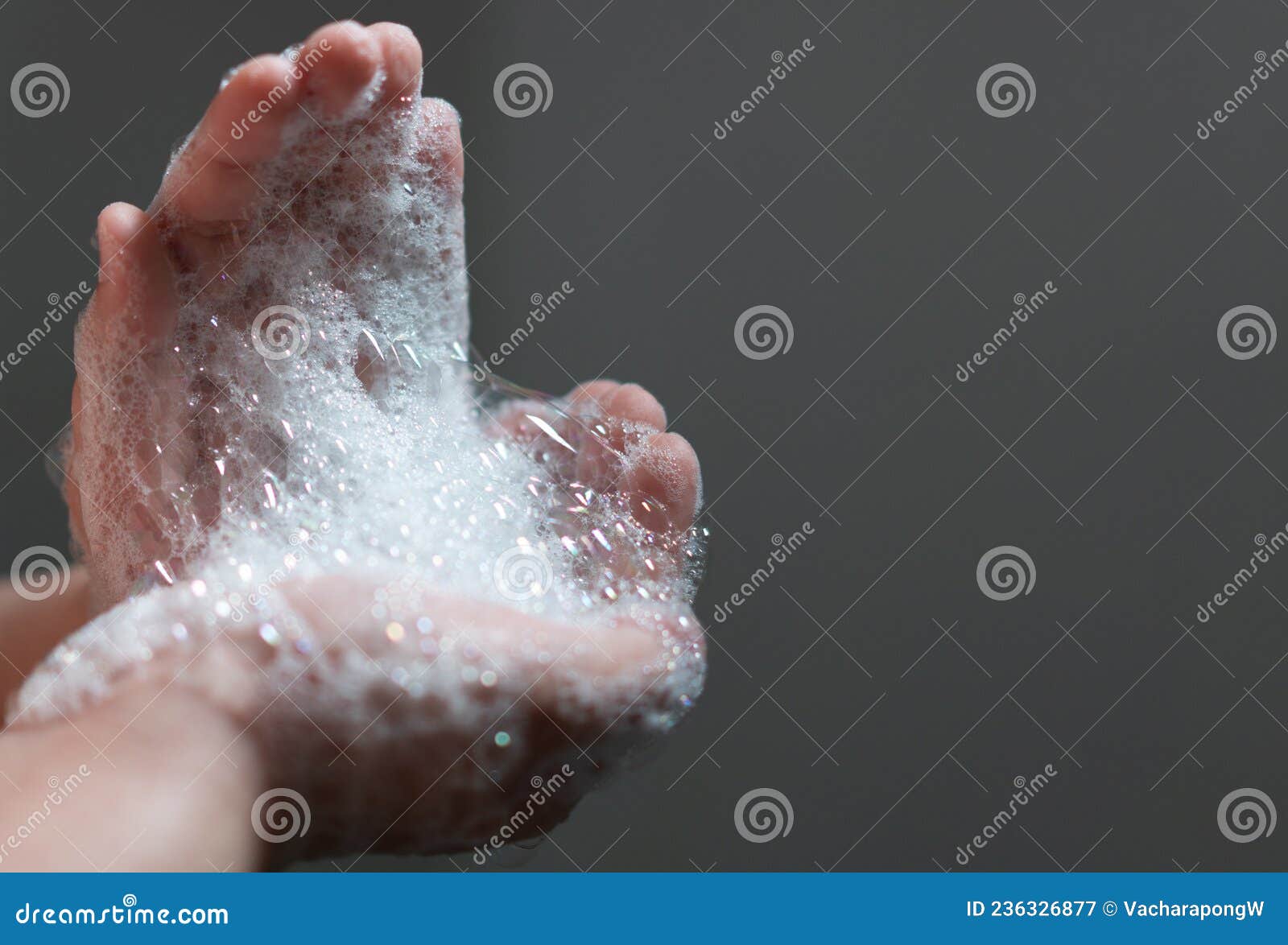 Hand Hold Bubbles in Palm with Light Stock Image - Image of prevention ...