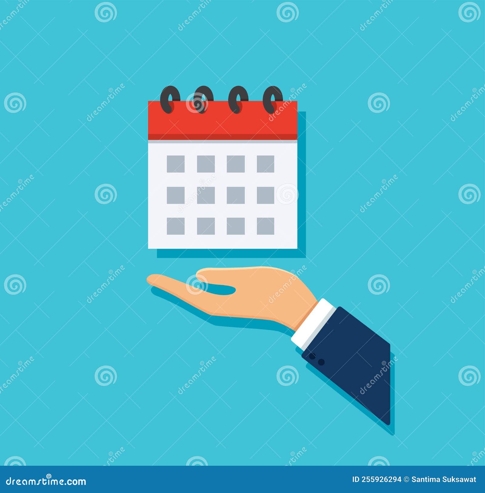 Hand Hold Calendar Page Vector Illustration Stock Vector - Illustration ...