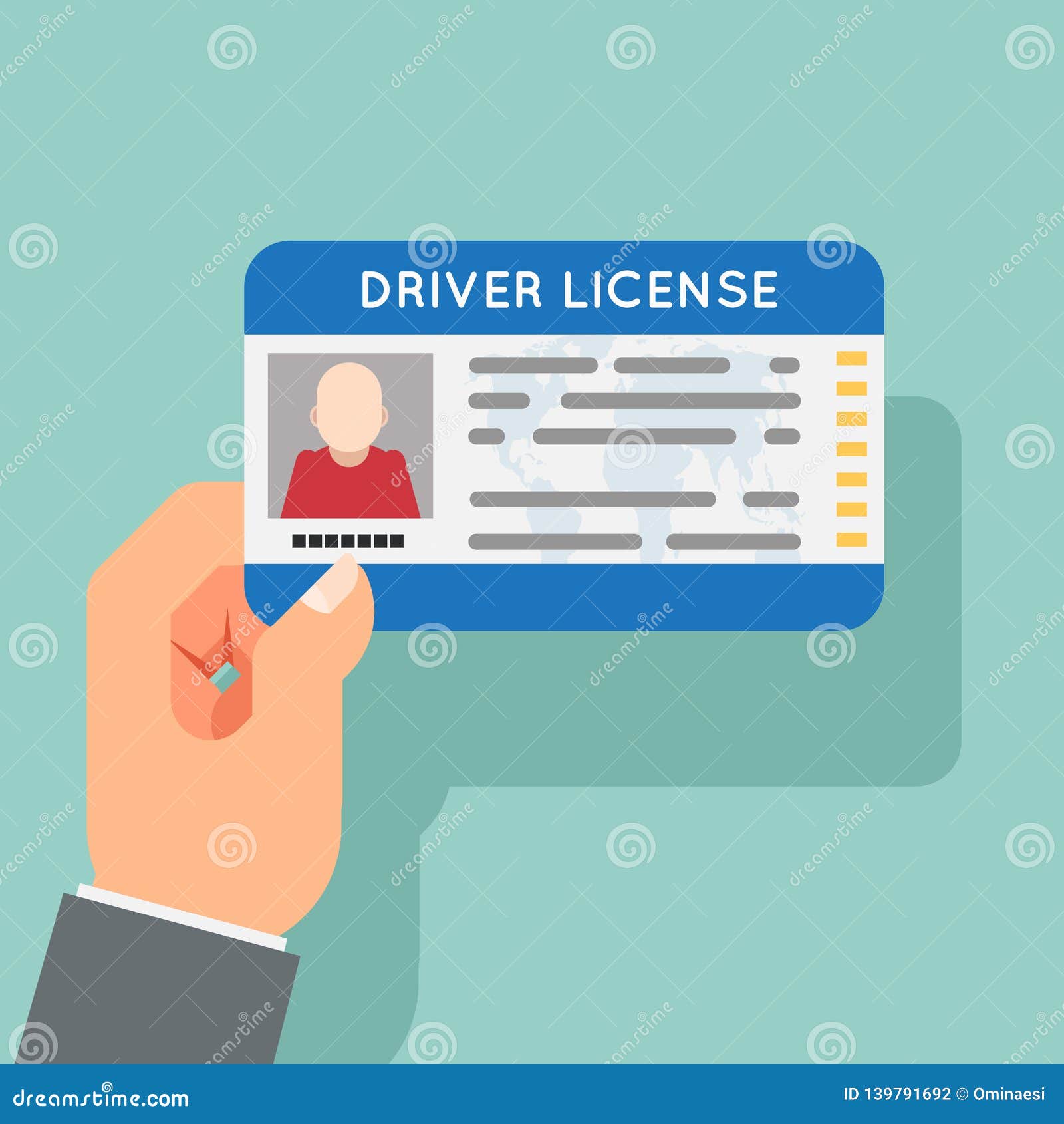 Car Driver License Identification With Photo Isolated On White ...