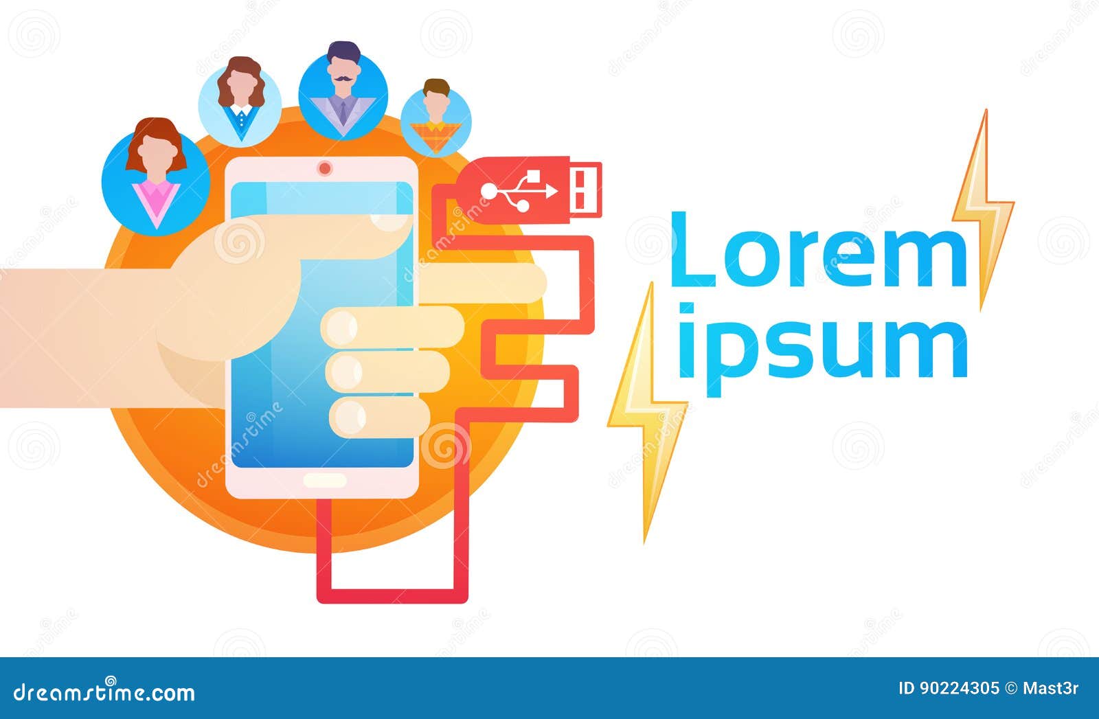 Hand Hold Cell Smart Phone Chat Social Network Communication Concept ...