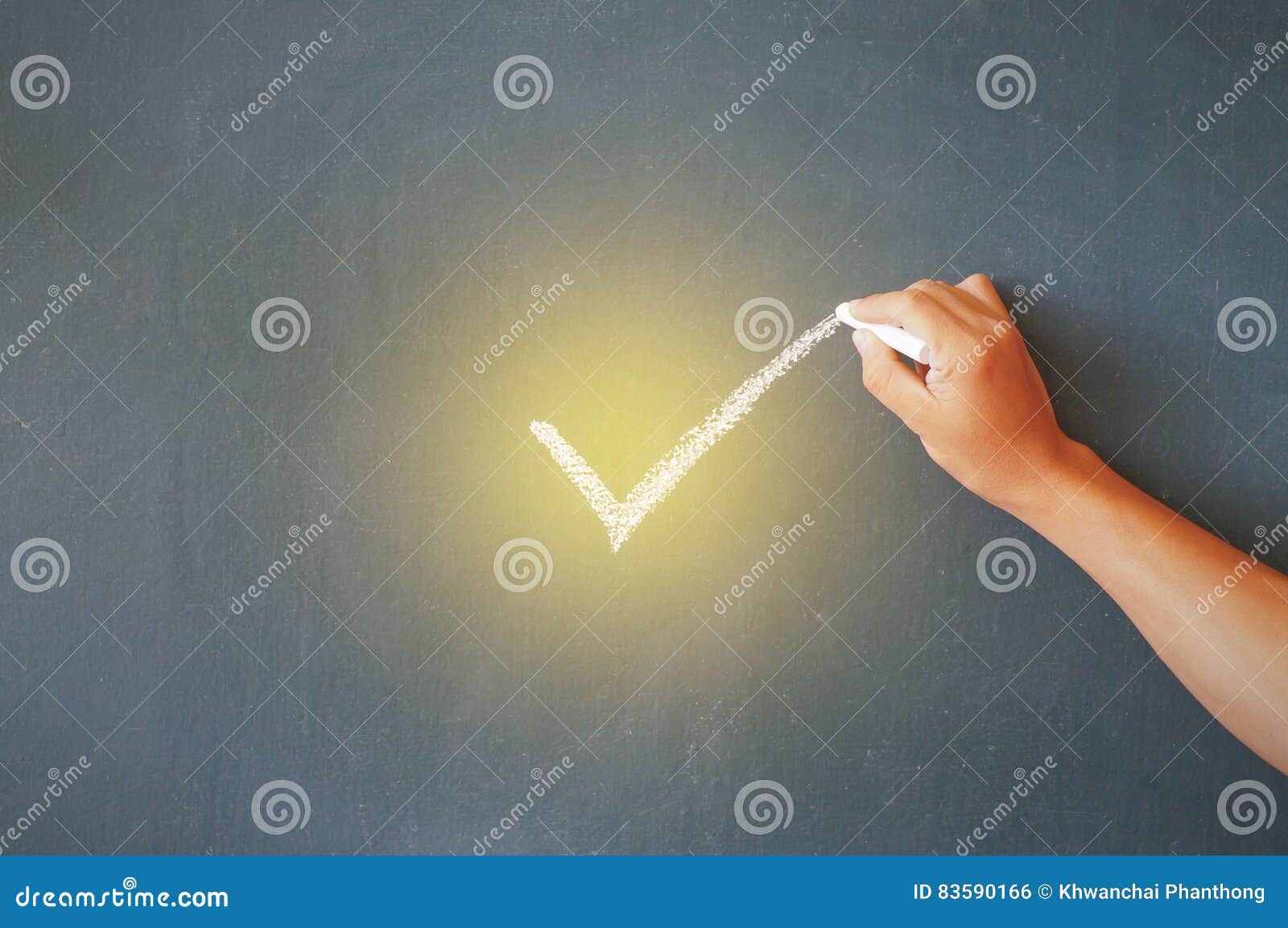 Hand hold chalk tick check stock photo. Image of write - 83590166