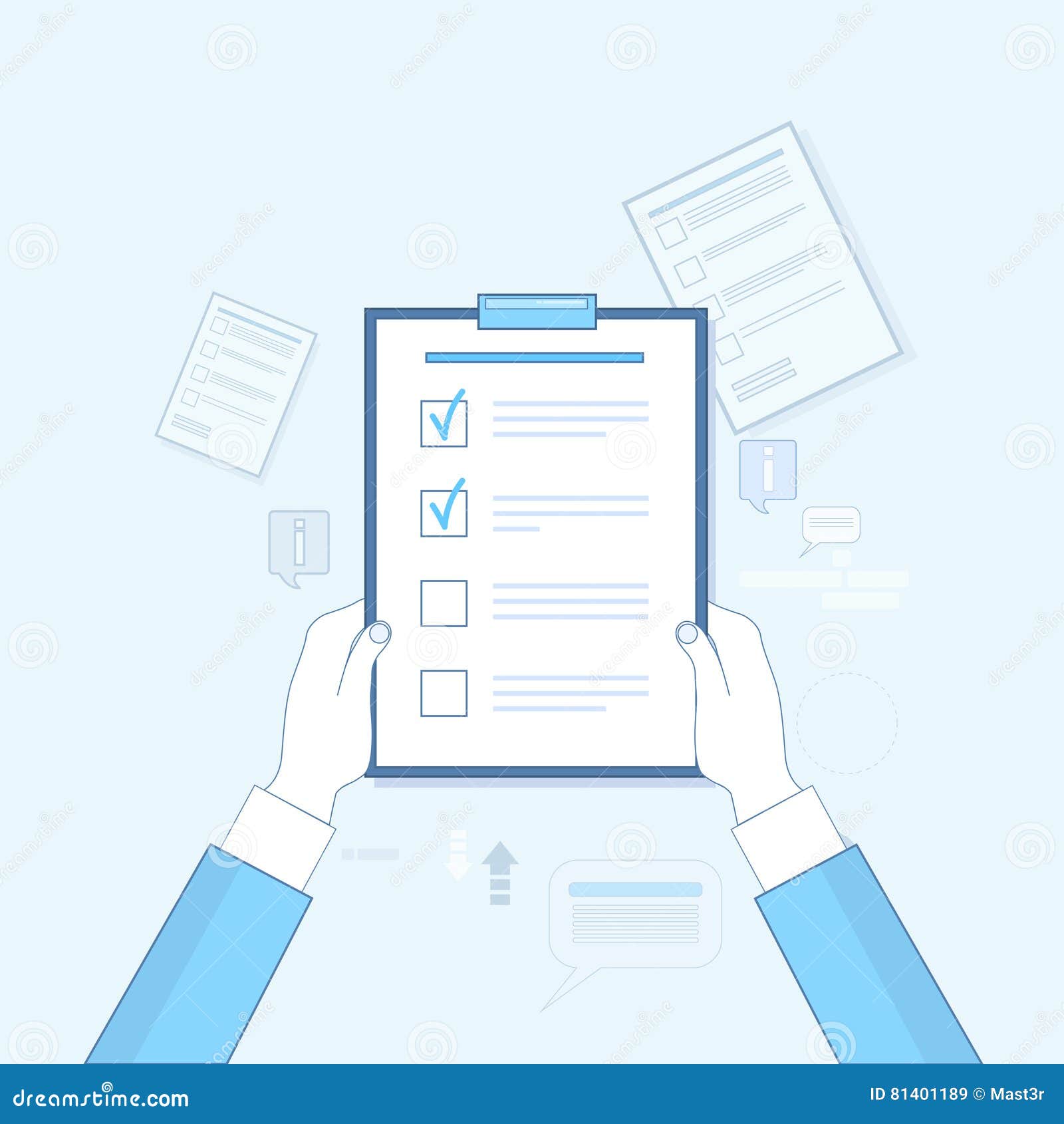 Hand Hold Check List Paper Document Stock Vector - Illustration of ...