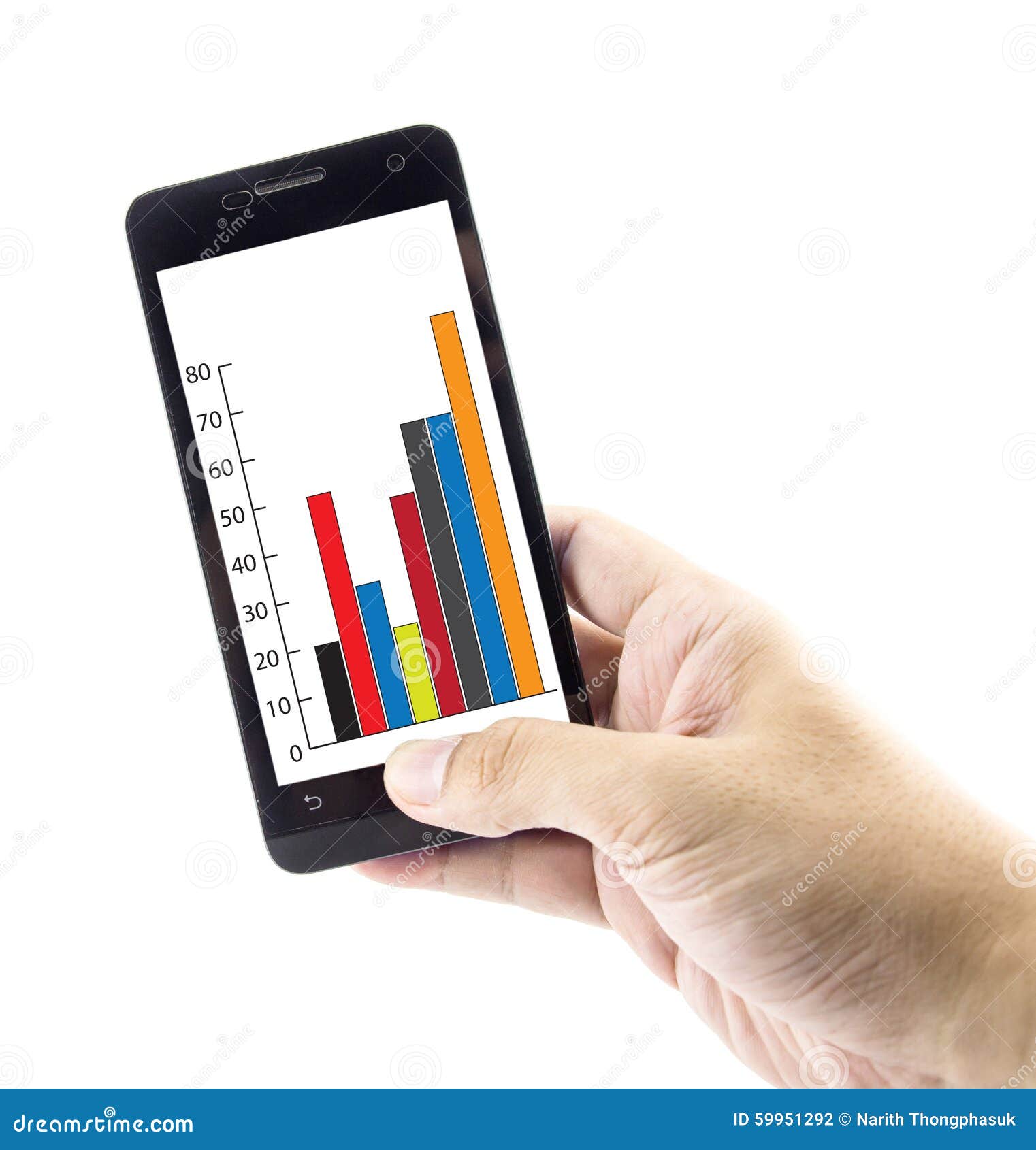 Hand Hold Checking Financial Charts and Statistics on Mobile Stock ...