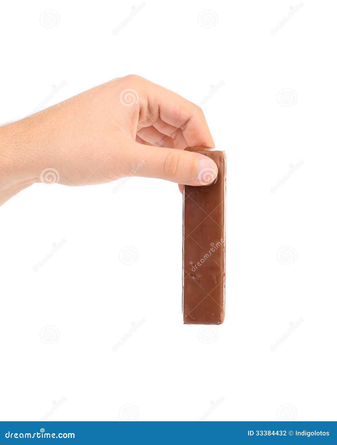 Hand hold chocolate bar. stock photo. Image of deliciously - 33384432