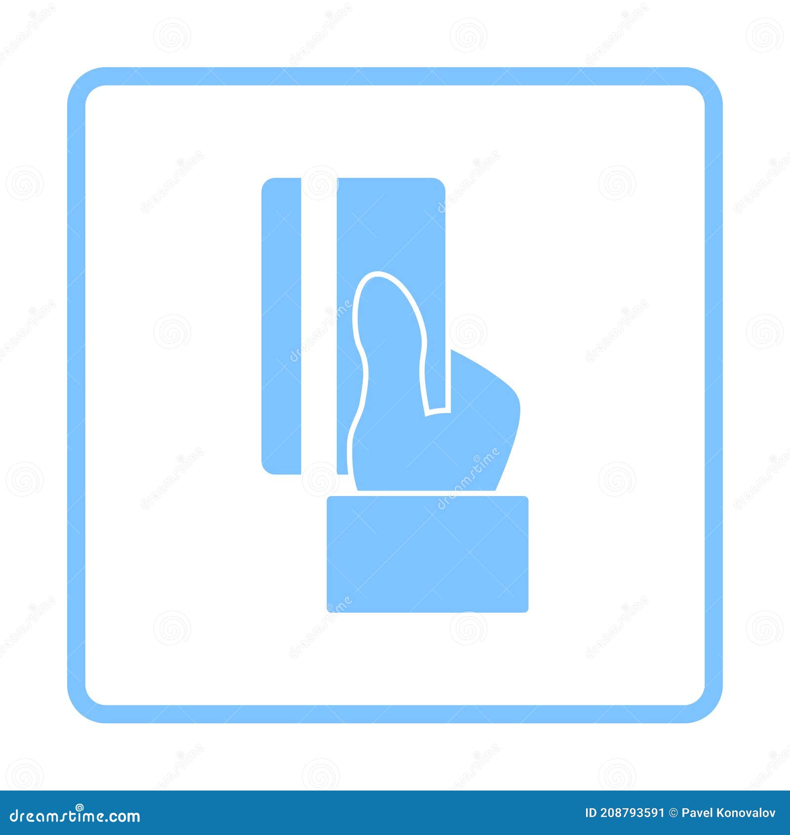 Hand Hold Crdit Card Icon stock vector. Illustration of back - 208793591