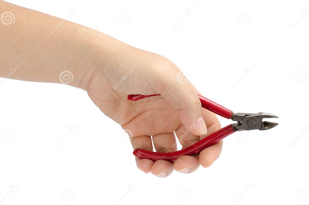 Hand hold cutting pliers stock image. Image of wire, background - 46856451