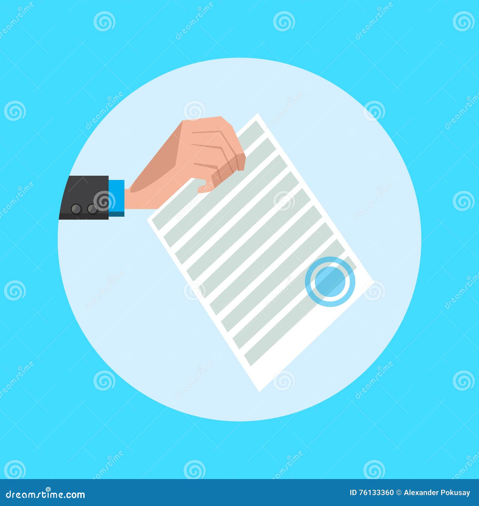 Hand Hold Document Cartoon Vector Illustration Stock Vector ...