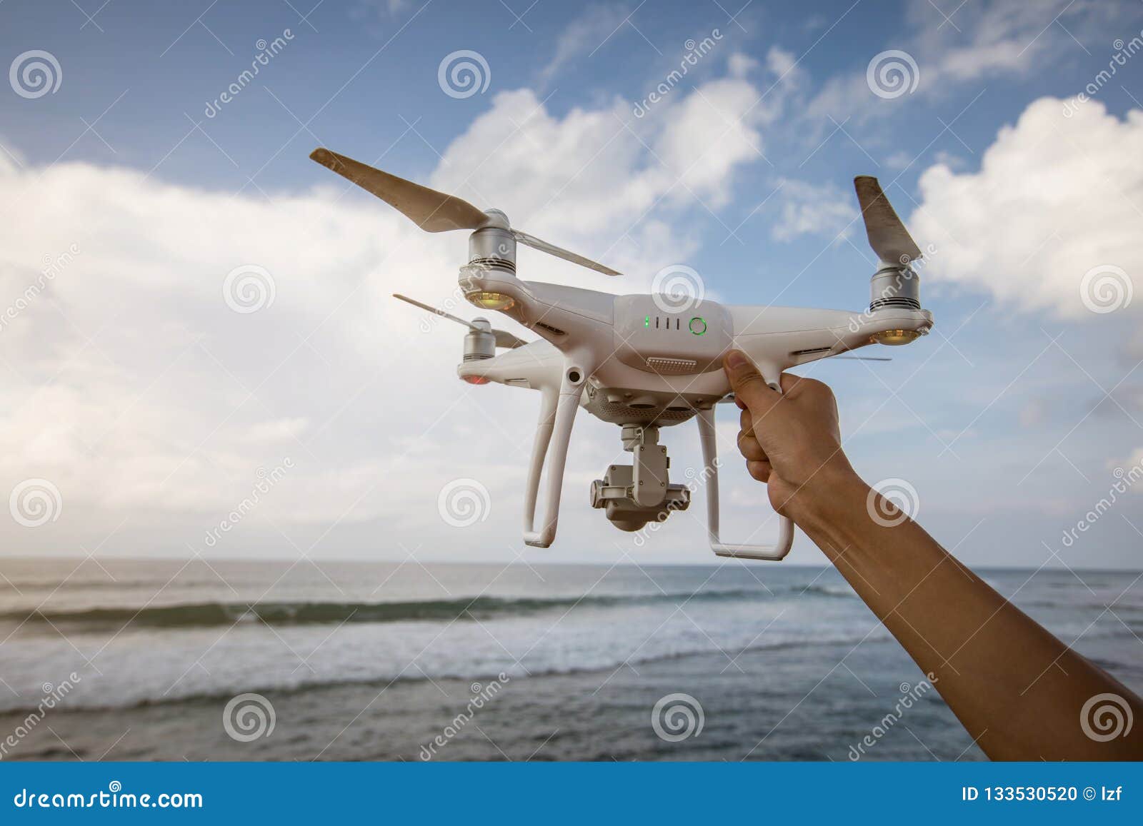 Hand holding drone stock photo. Image of helicopter - 133530520