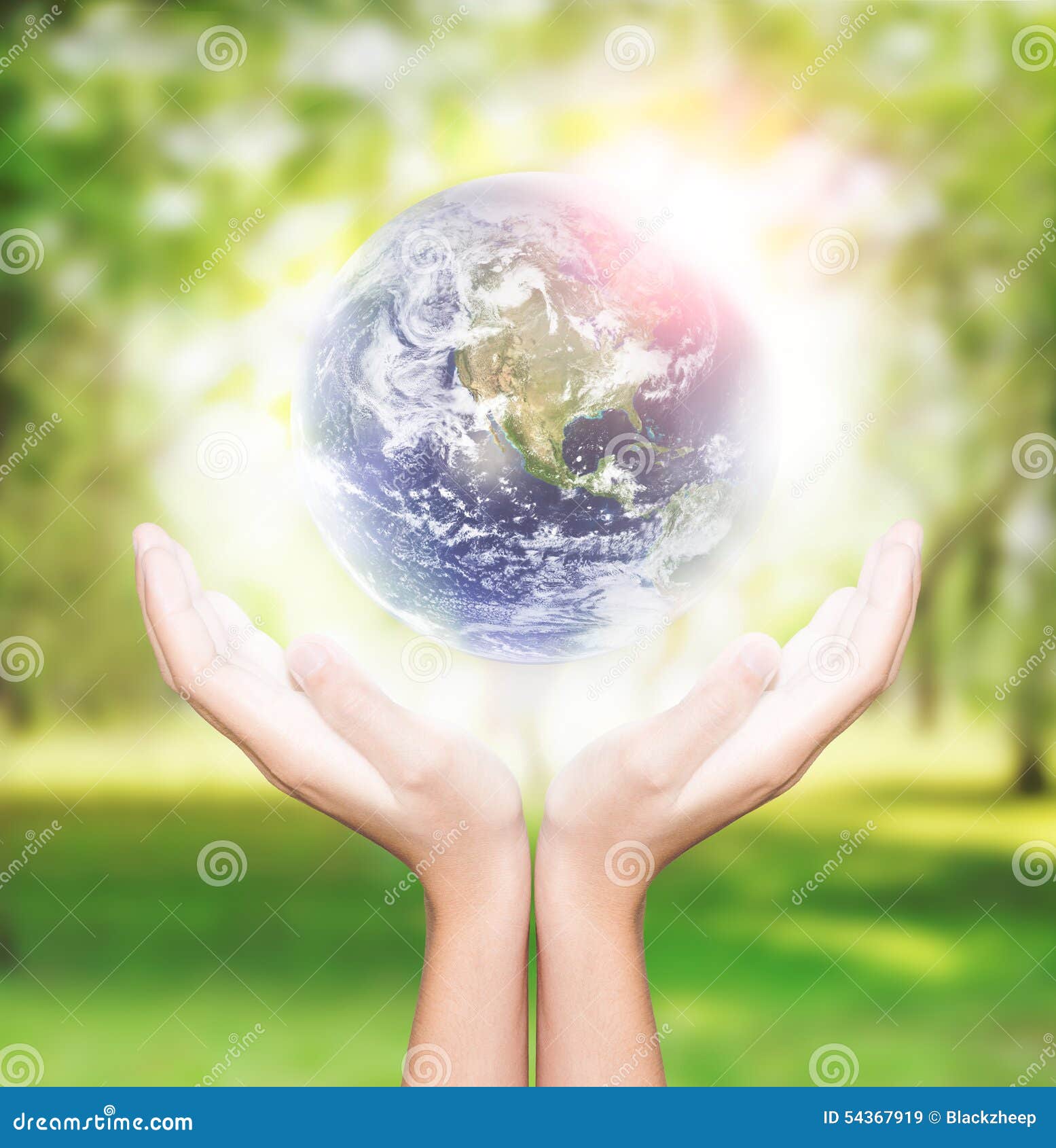 Hand Hold Earth Environment Element Finished by Nasa Stock Image ...