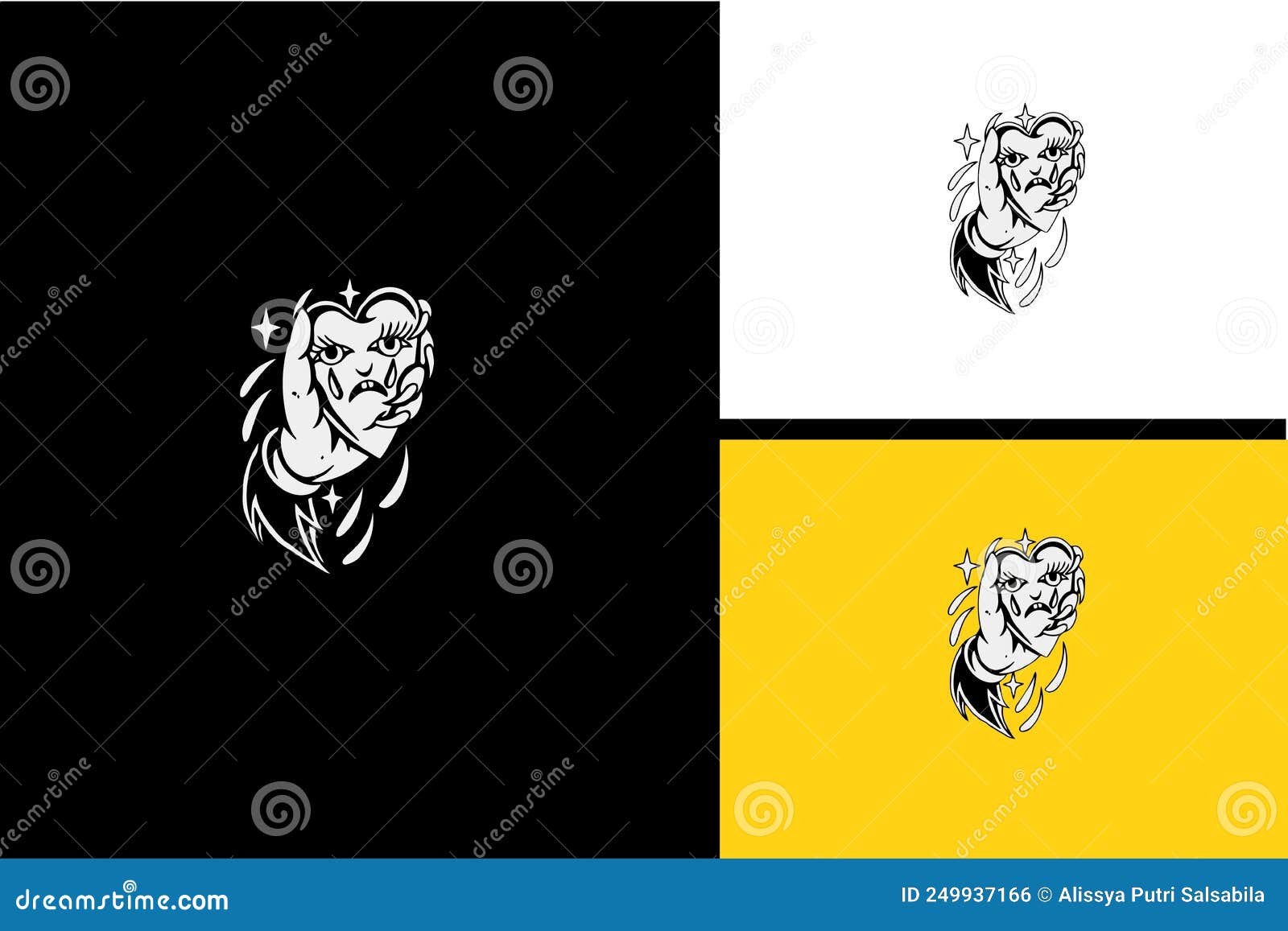 Hand Hold Face Vector Black and White Stock Vector - Illustration of ...