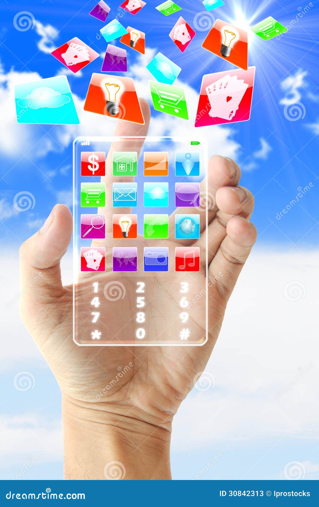 Hand Hold Future Phone Technology Stock Image - Image of concept ...