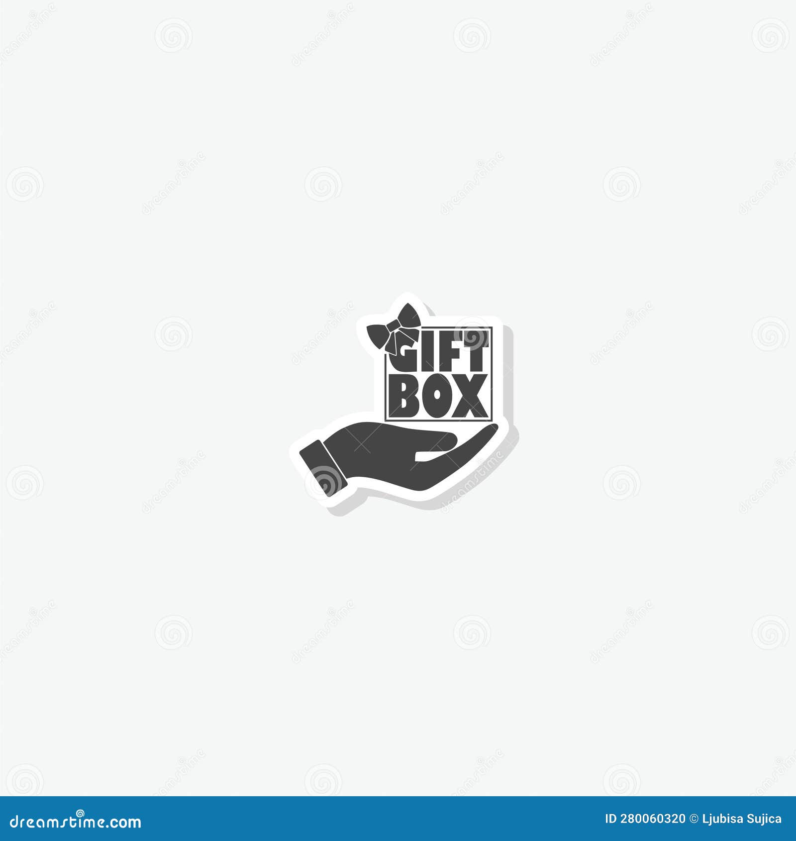 Hand Hold Gift Box Simple Sticker Icon Stock Vector - Illustration of ...