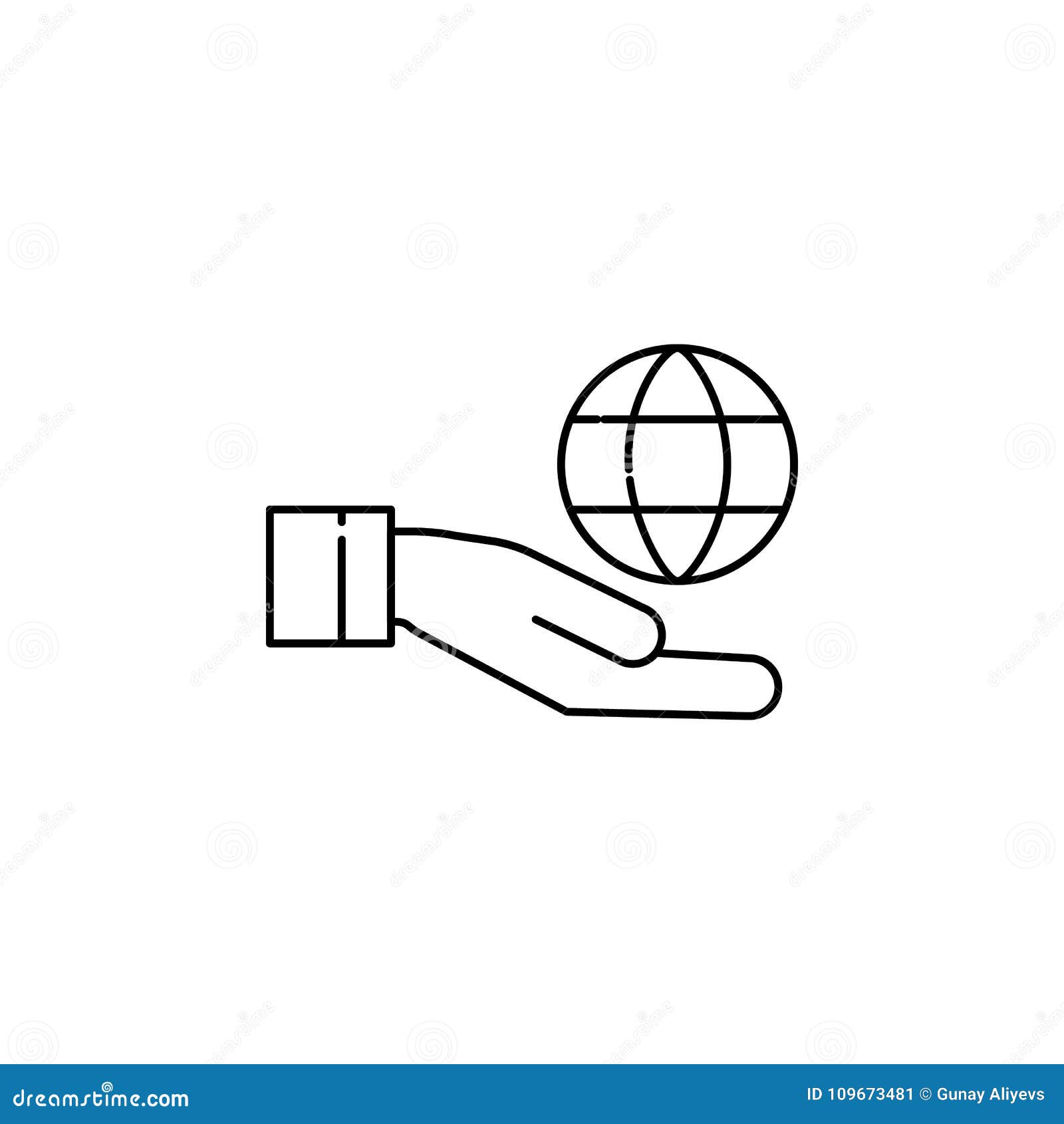 Hand hold globe icon stock illustration. Illustration of earth - 109673481