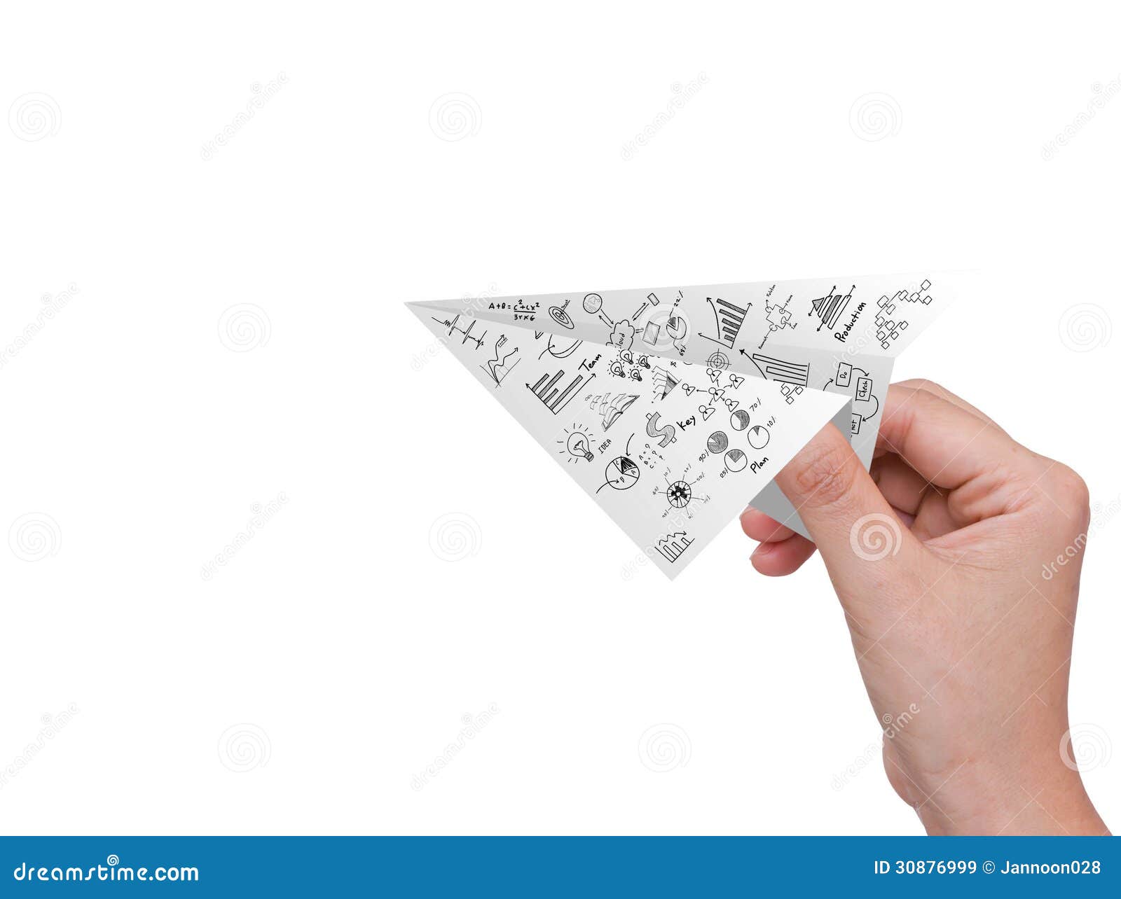 Hand Hold Graph Paper Plane Stock Image - Image of unlabeled, gliding ...