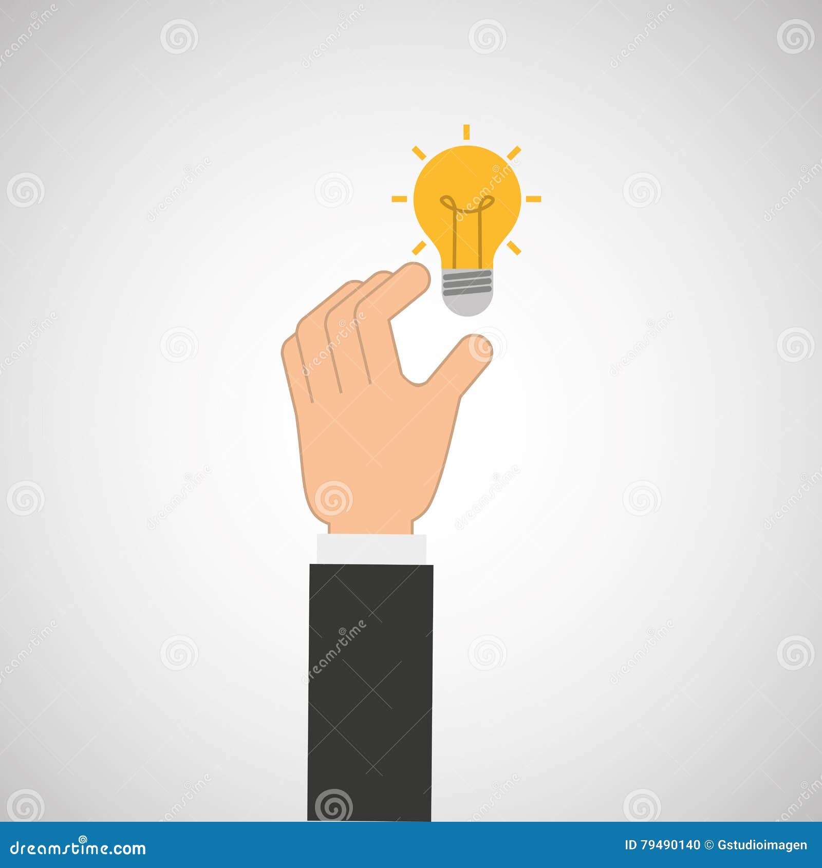 Hand Hold Icon Bulb Idea Design Flat Isolated Stock Illustration ...