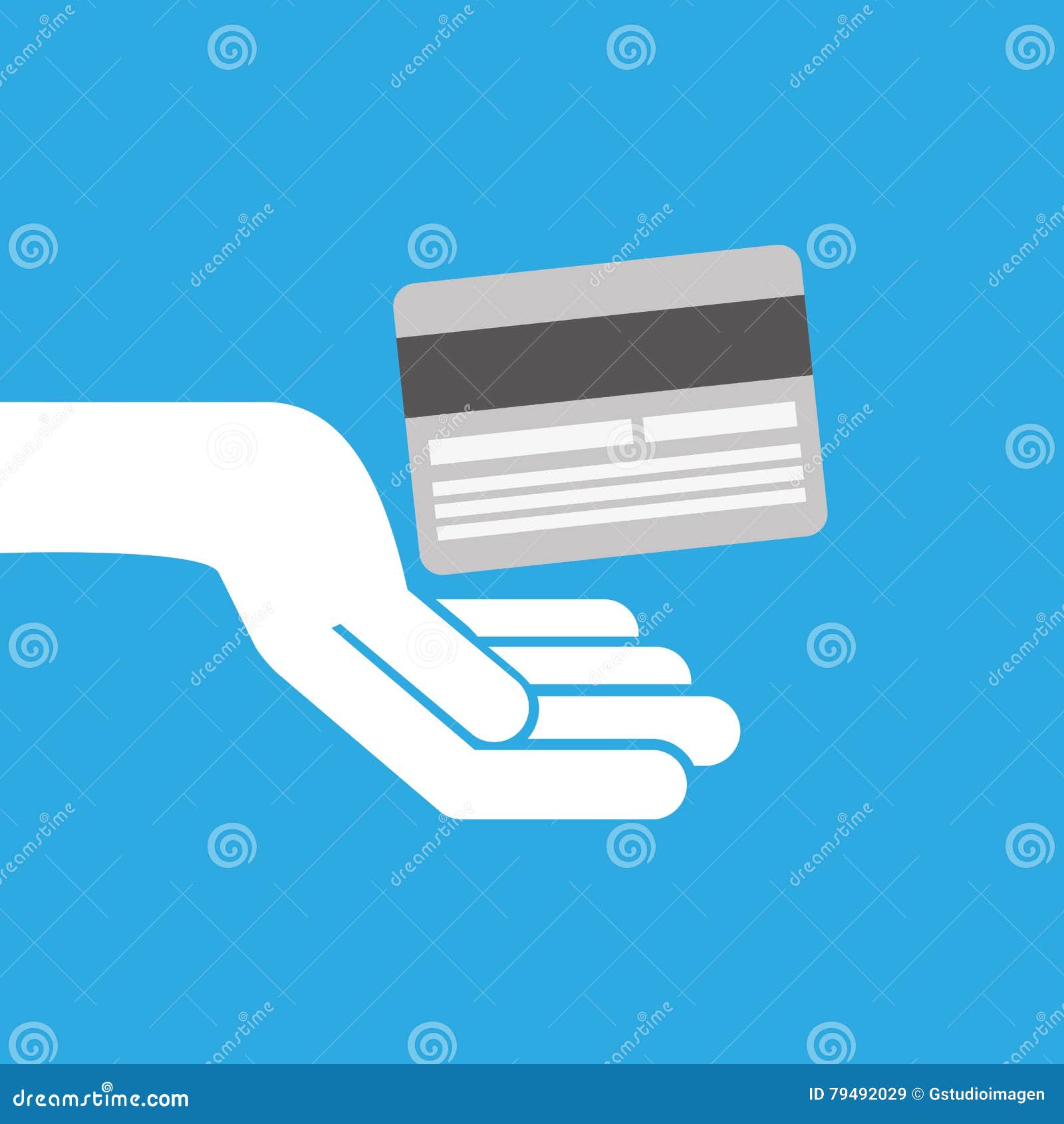 Hand Hold Icon Credit Card Design Flat Isolated Stock Illustration ...
