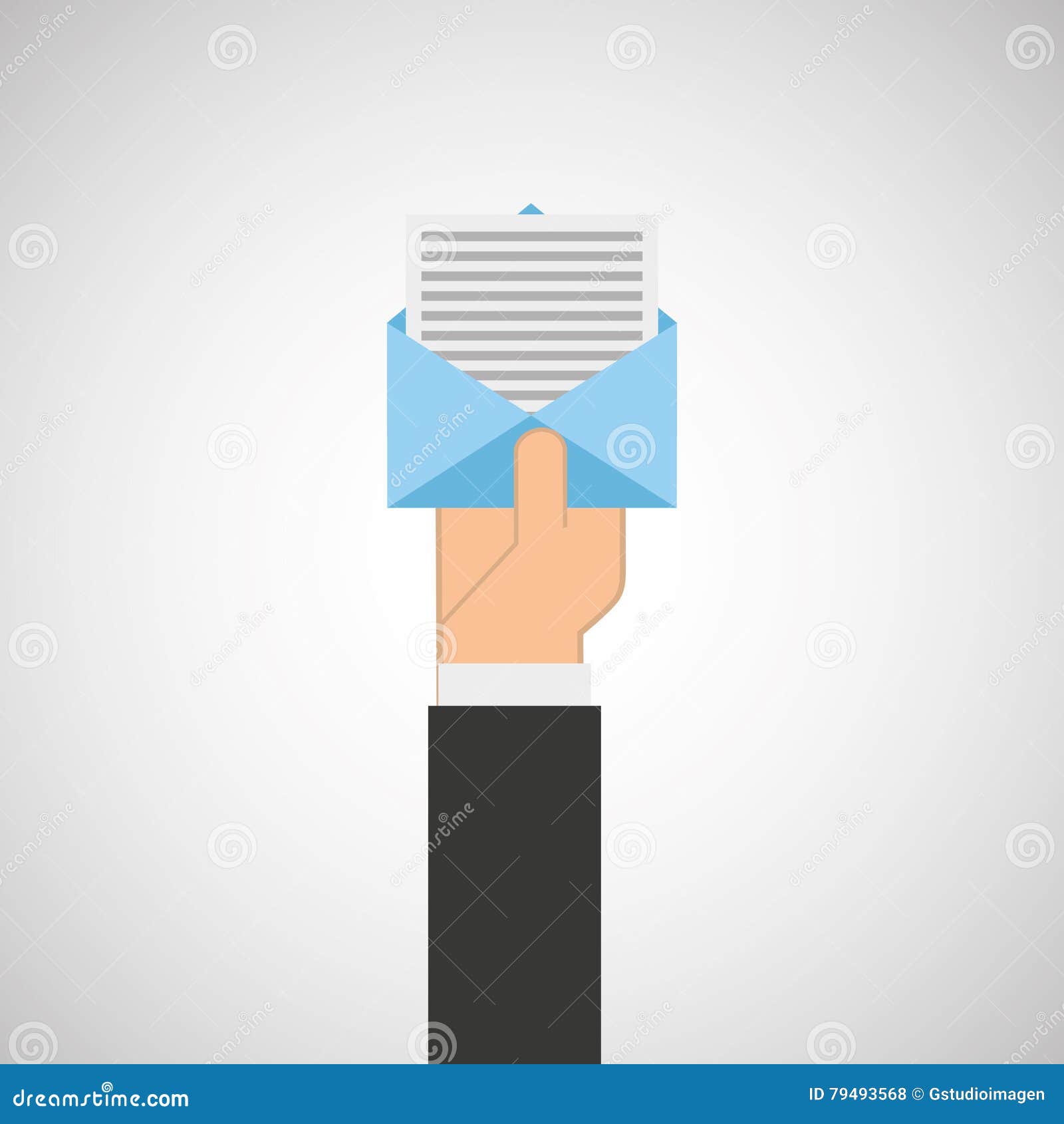Hand Hold Icon Envelope Email Message Design Flat Isolated Stock ...