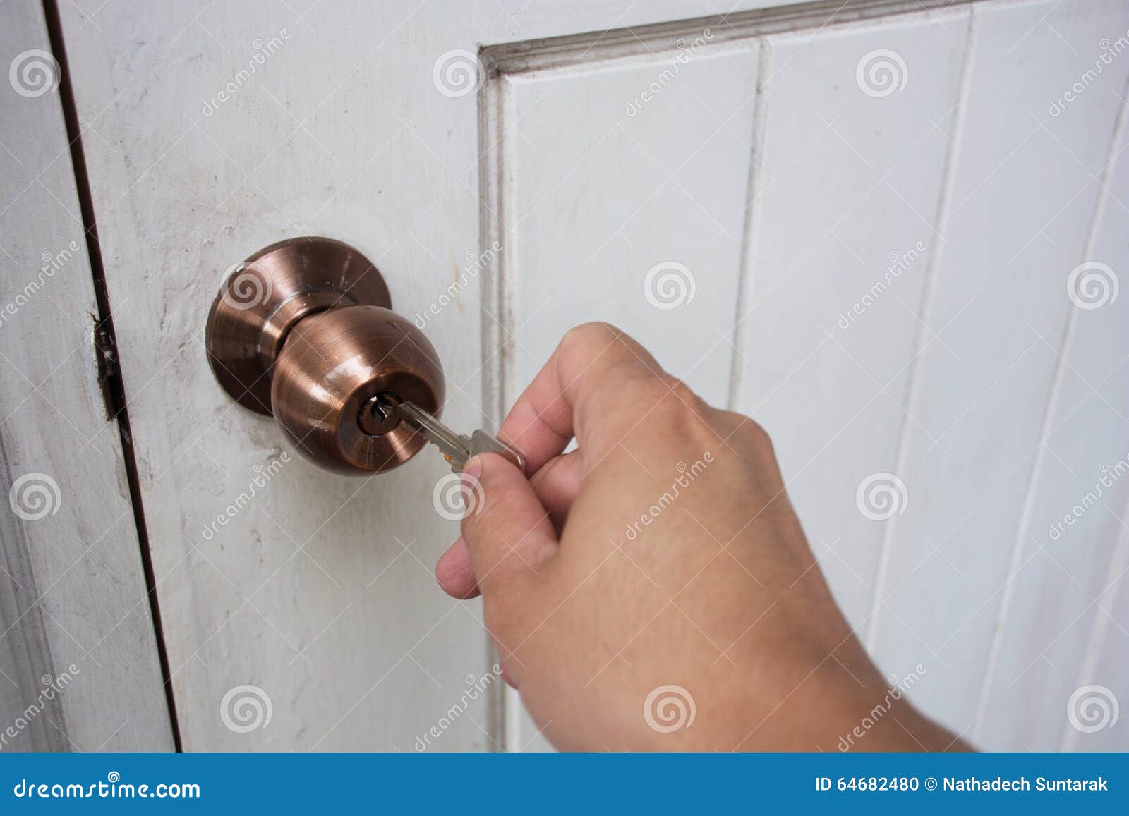 Hand Hold Keys To Locking or Unlocking the Door Stock Photo - Image of ...
