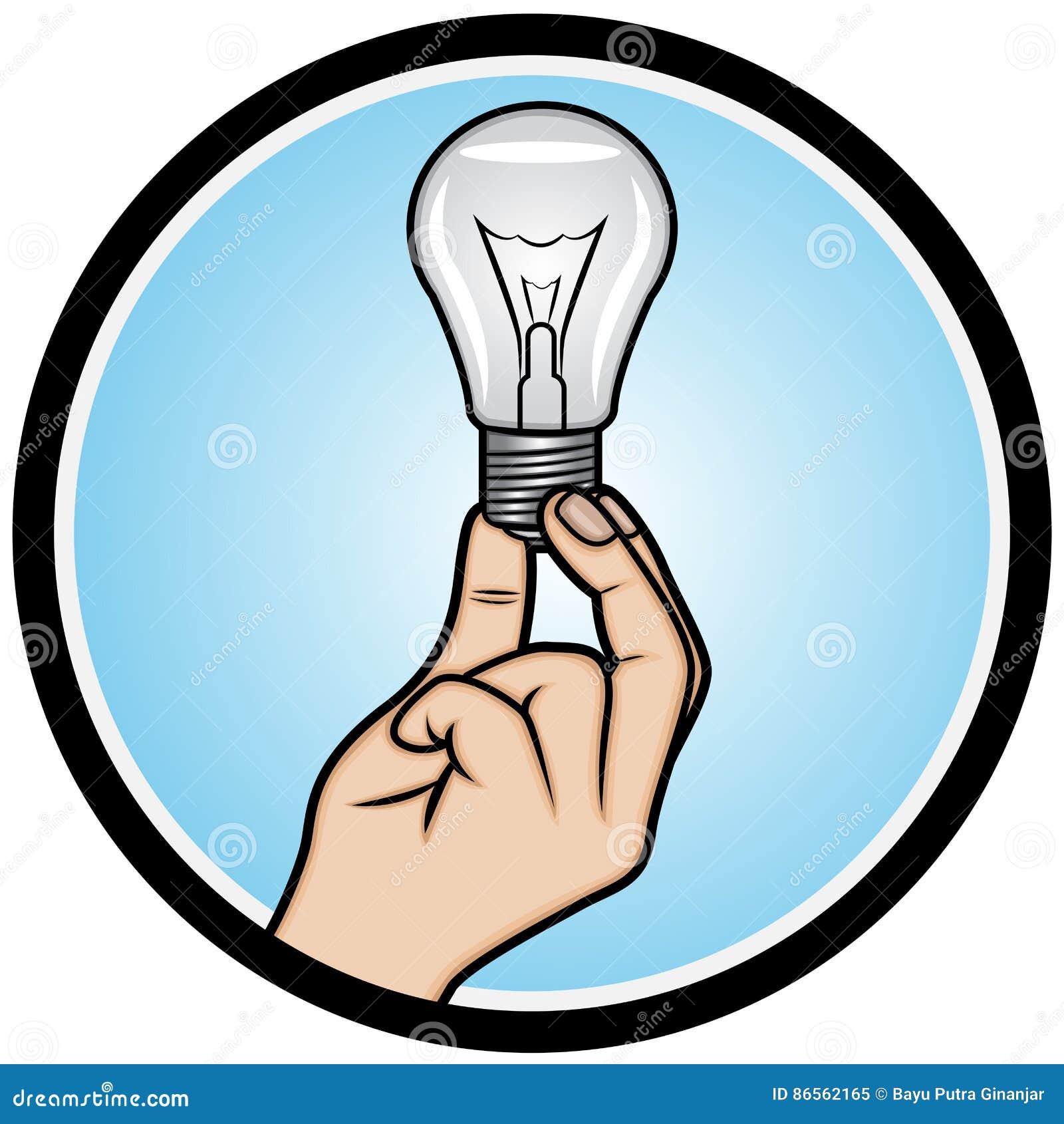 Hand hold a lamp stock vector. Illustration of vector - 86562165