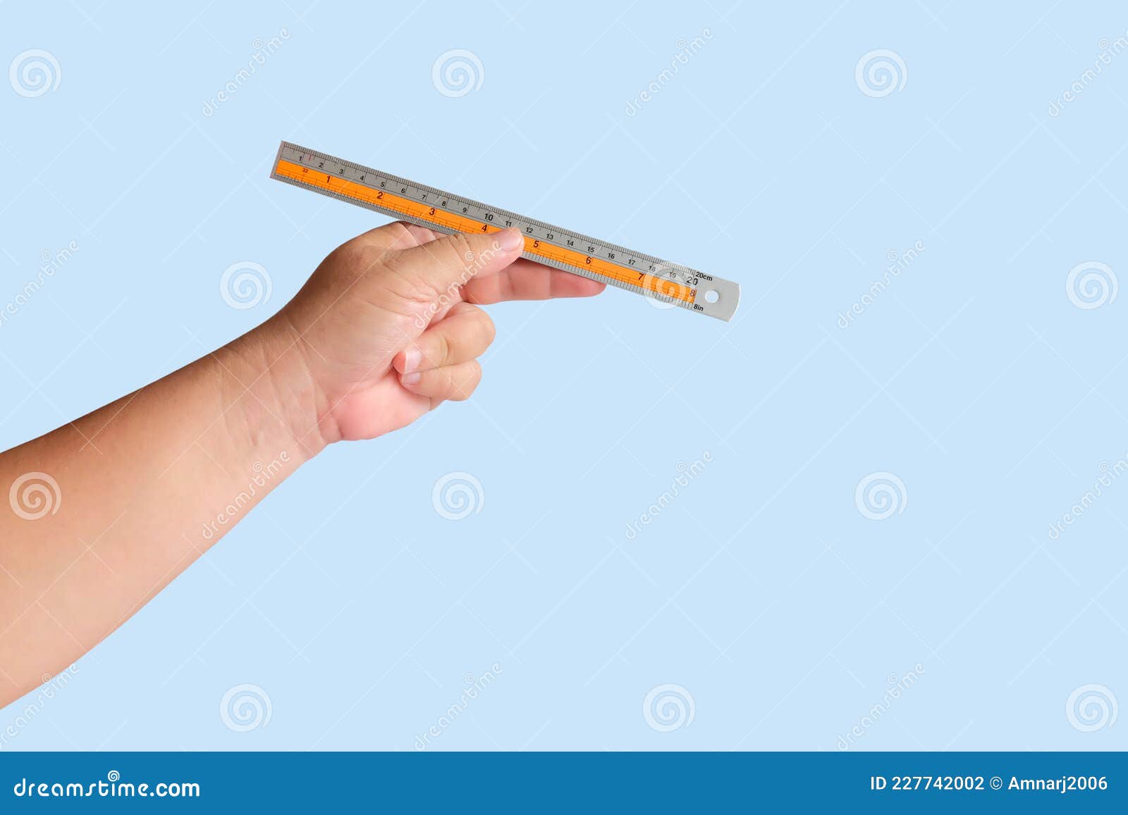 Hand Hold a Metal Ruler for Measuring. Stock Photo - Image of ...